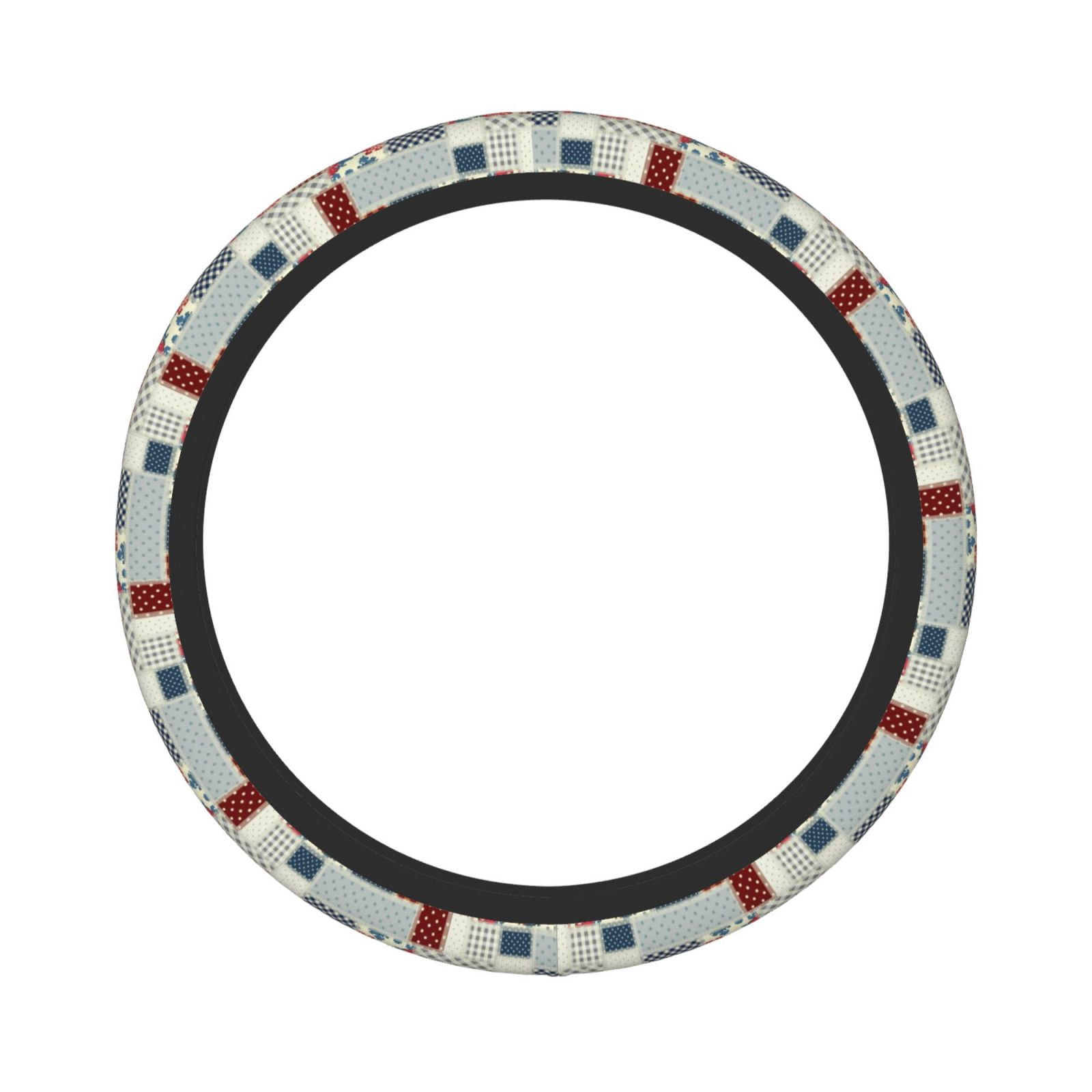 Disketp Patchwork In Country Style Elastic Microfiber Steering Wheel ...