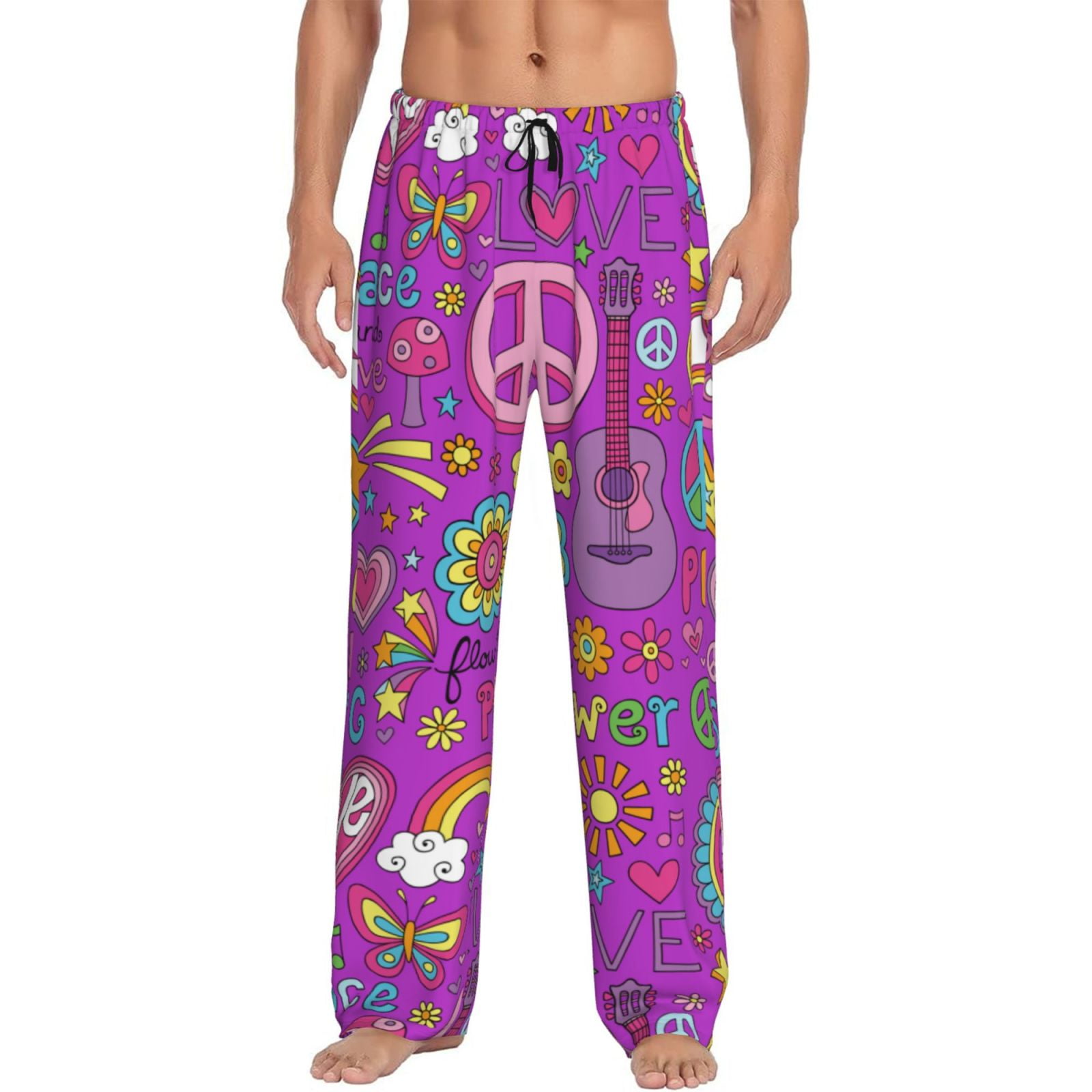 Disketp Peace Love And Dove Flower Power Men'S Pajama Pants - Ultra ...
