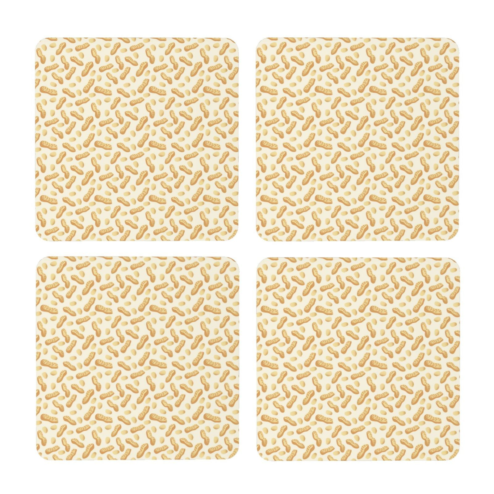 Disketp Peanuts3 MDF Cork Coaster 4 Pcs - Absorbent Beverage Coasters ...