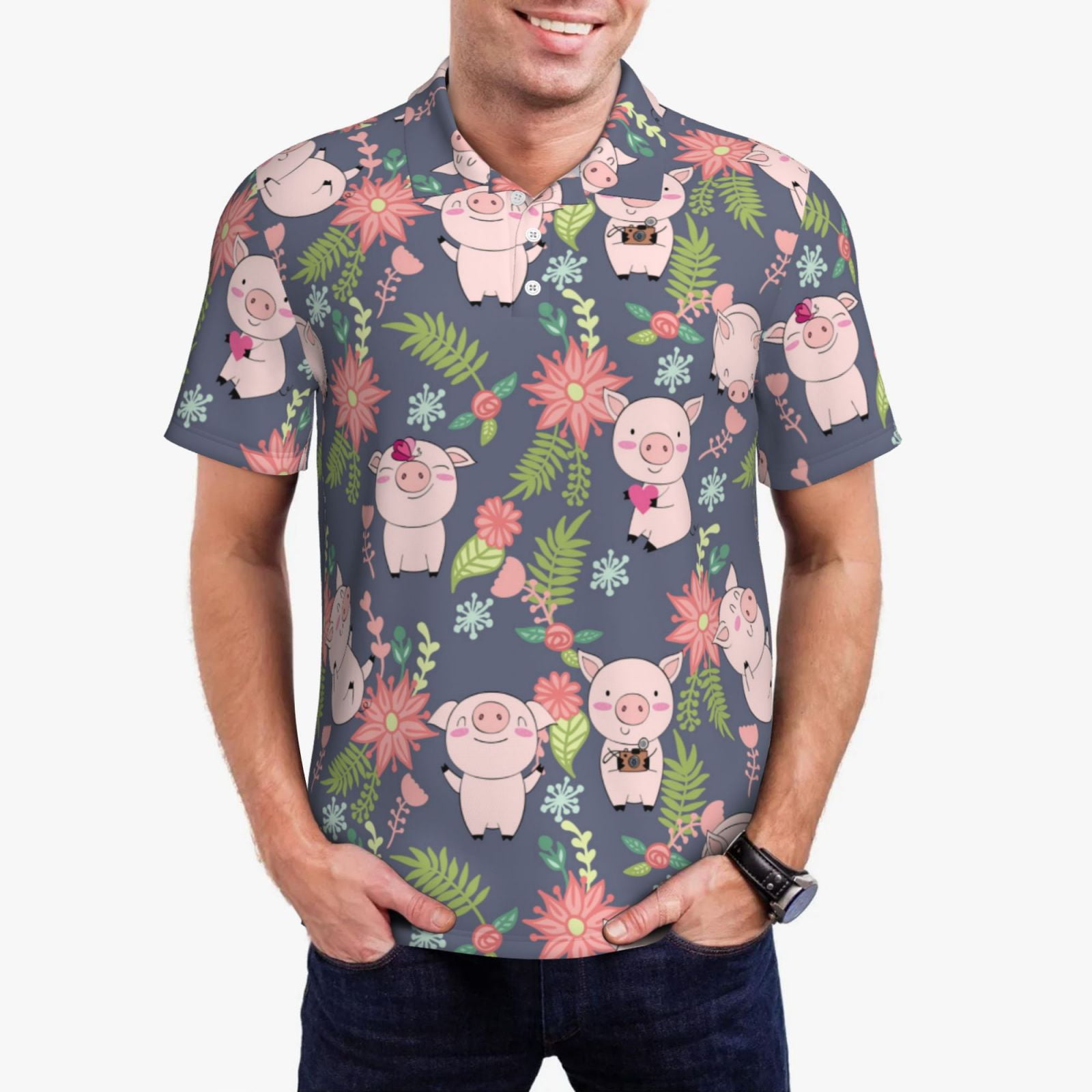 Disketp Pigs 1 for Men's Polo Shirts Short Sleeve Golf Shirt for Men ...