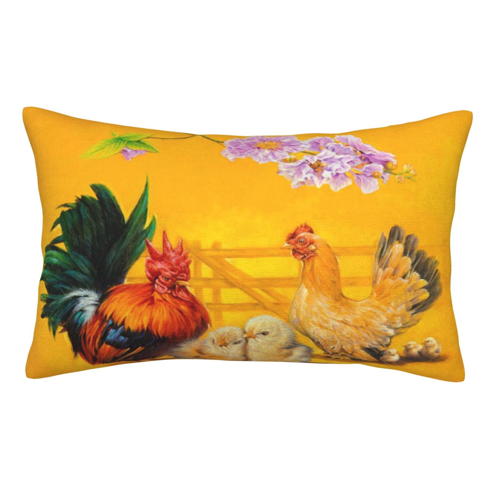 Disketp Pillow Covers The Chicken Family Rooster Hen And Chicks Pattern ...