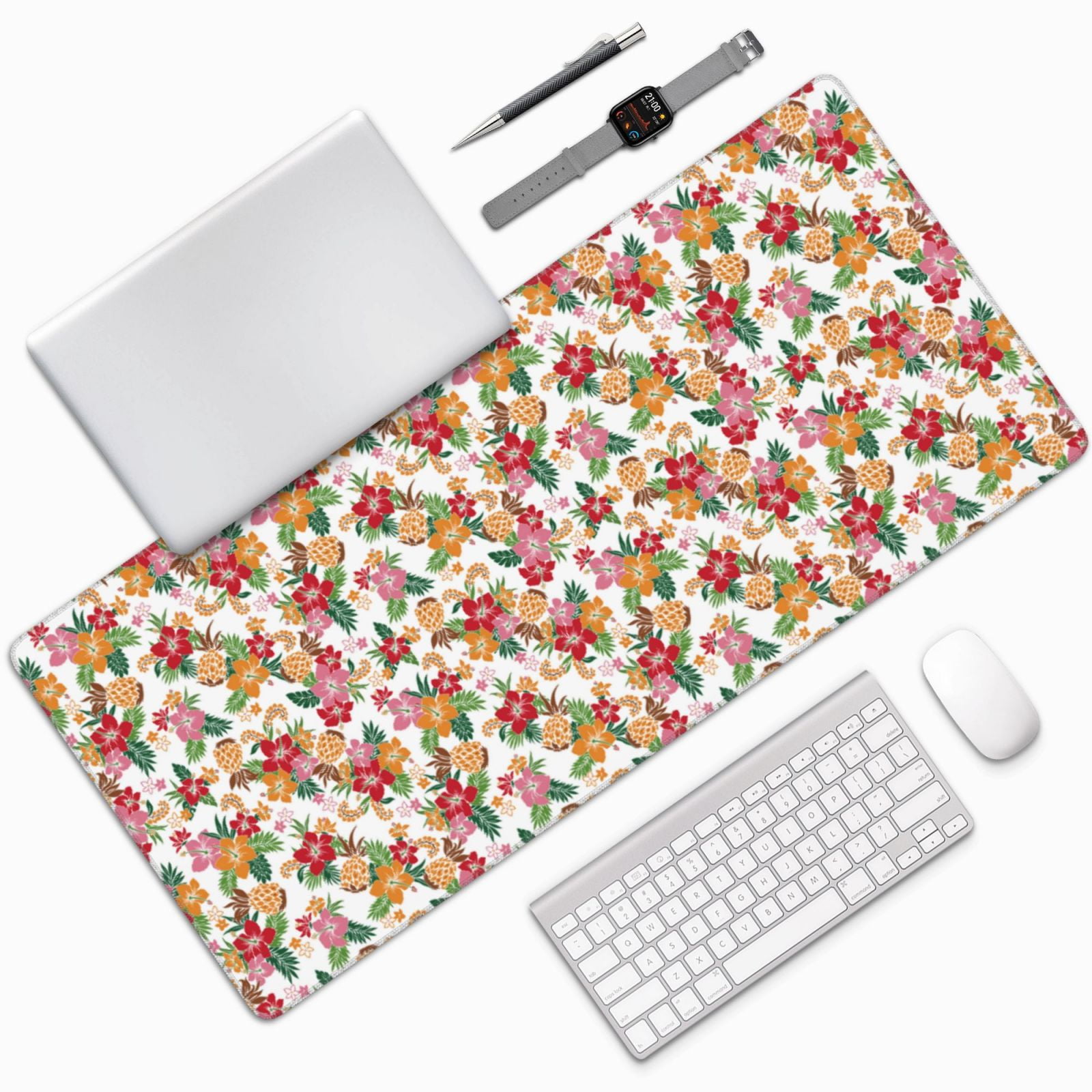Disketp Pineapple Flower Gaming Mouse Mat Long Extended Mouse Pad Desk ...