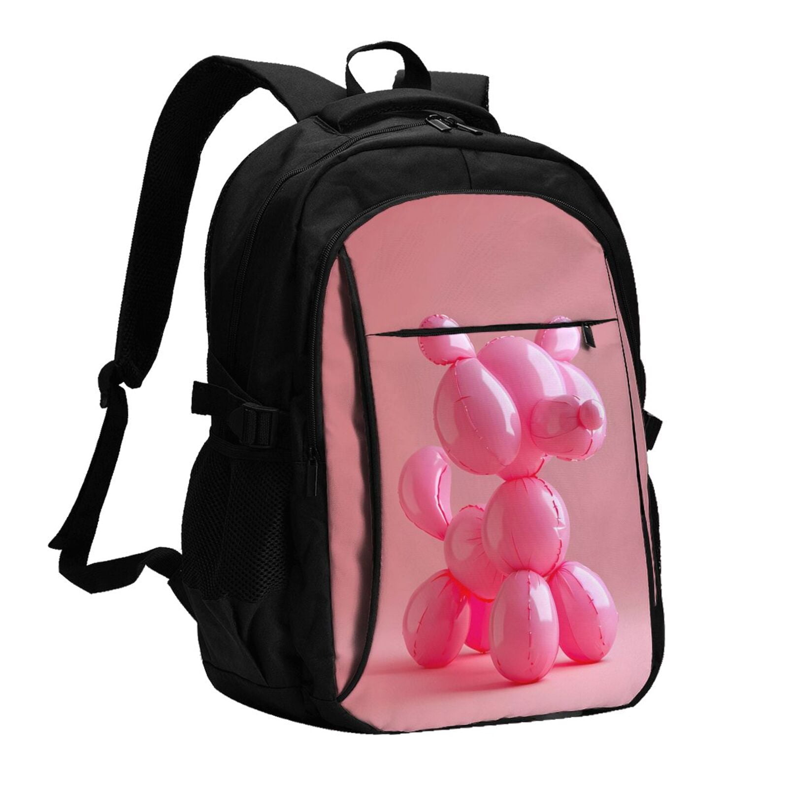 Disketp Pink Balloon Puppy Art Travel Laptop Backpack, Laptops Backpack ...