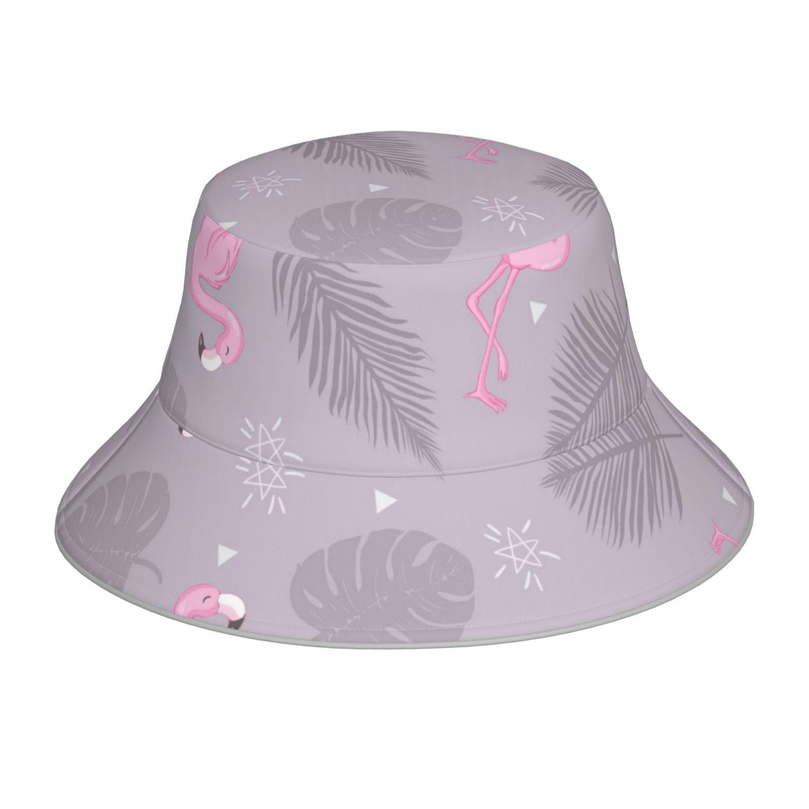 Disketp Pink Flamingo (2) Print Reflective Bucket Hat Beach Hat Summer ...