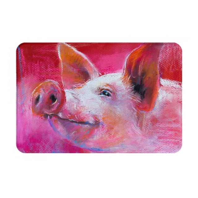 Disketp Pink Pig Mat For Front Door Outside - Doormat Outdoor Entrance ...