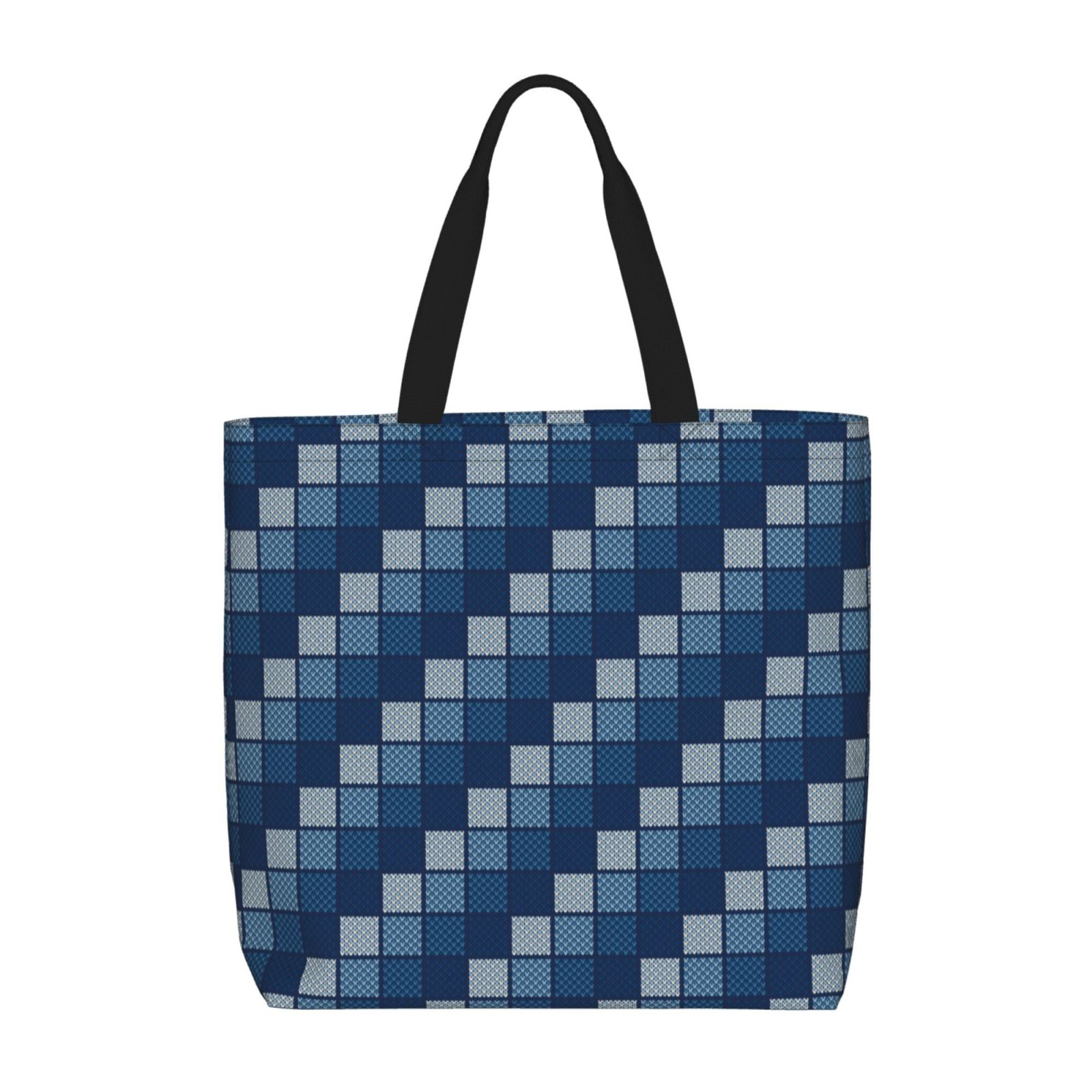 Disketp Pixel Grid Canvas Tote Bag,Women Shoulder Bag Crossbody Handbag ...