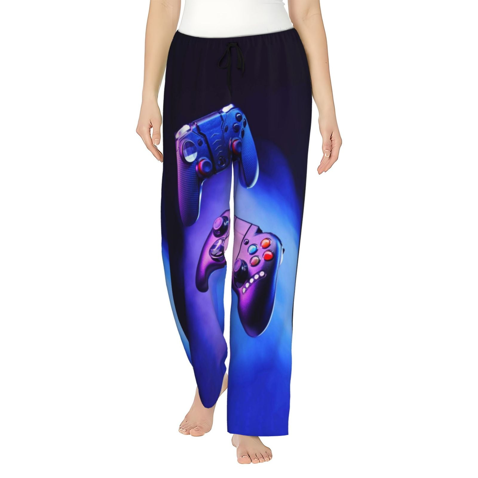 Disketp Play Gaming Print Women'S Comfy Pajama Pants Casual Drawstring ...