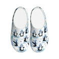 Disketp Playful Penguins and Snowmen Women's Men's Slippers Plush Slip ...