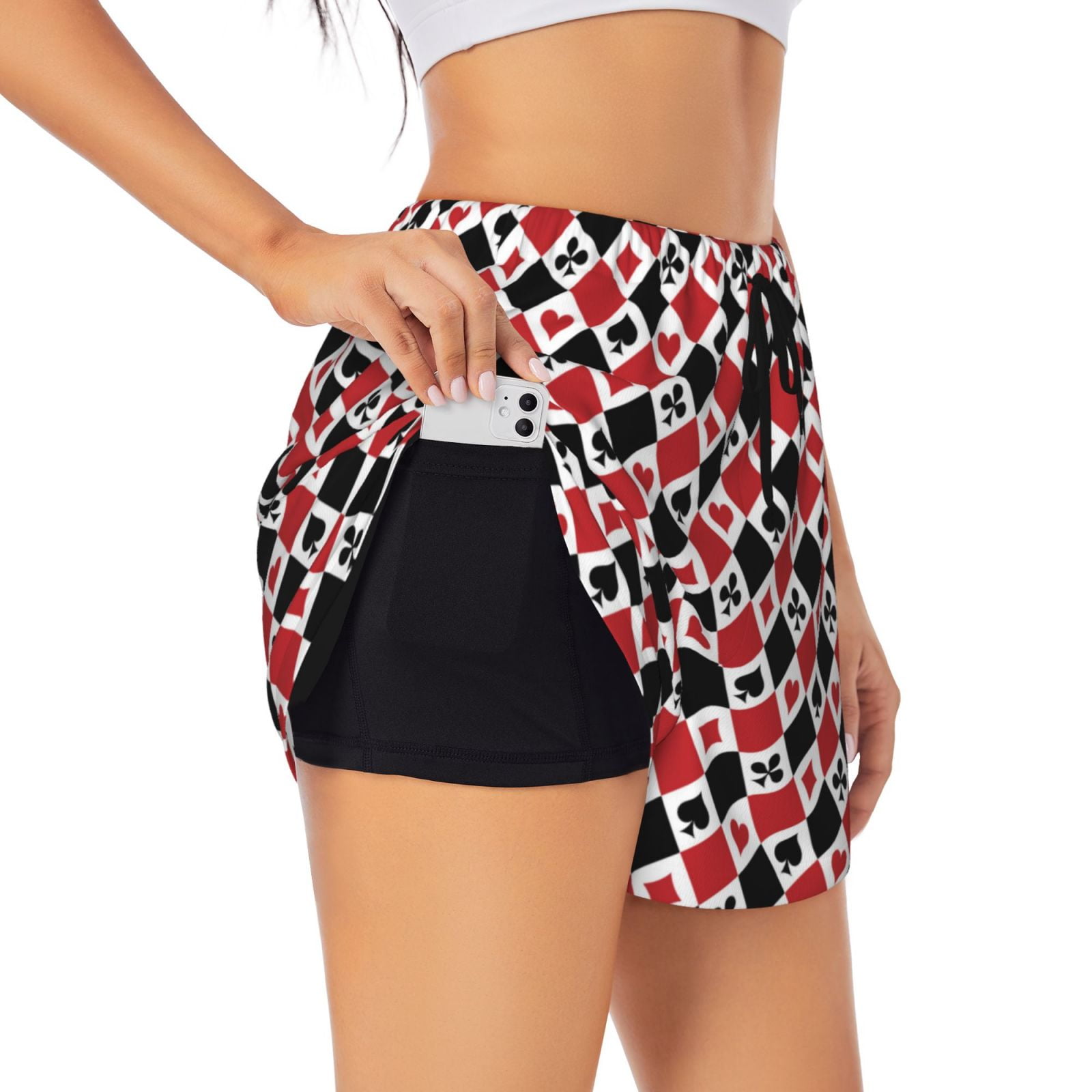 Disketp Playing Cards Women's Shorts Workout Shorts for Athletic Gym ...