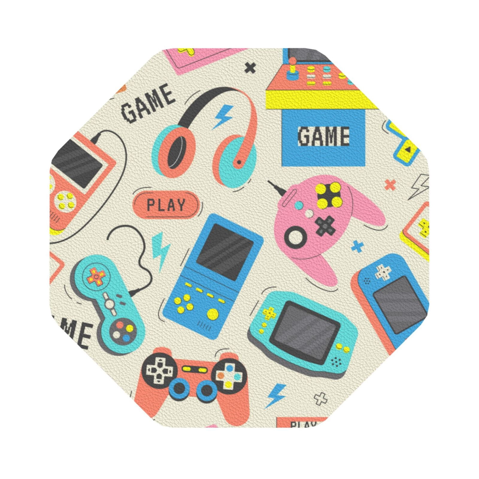 Disketp Playing Video Games Funny Coasters,6 Pcs Leather Coasters With ...