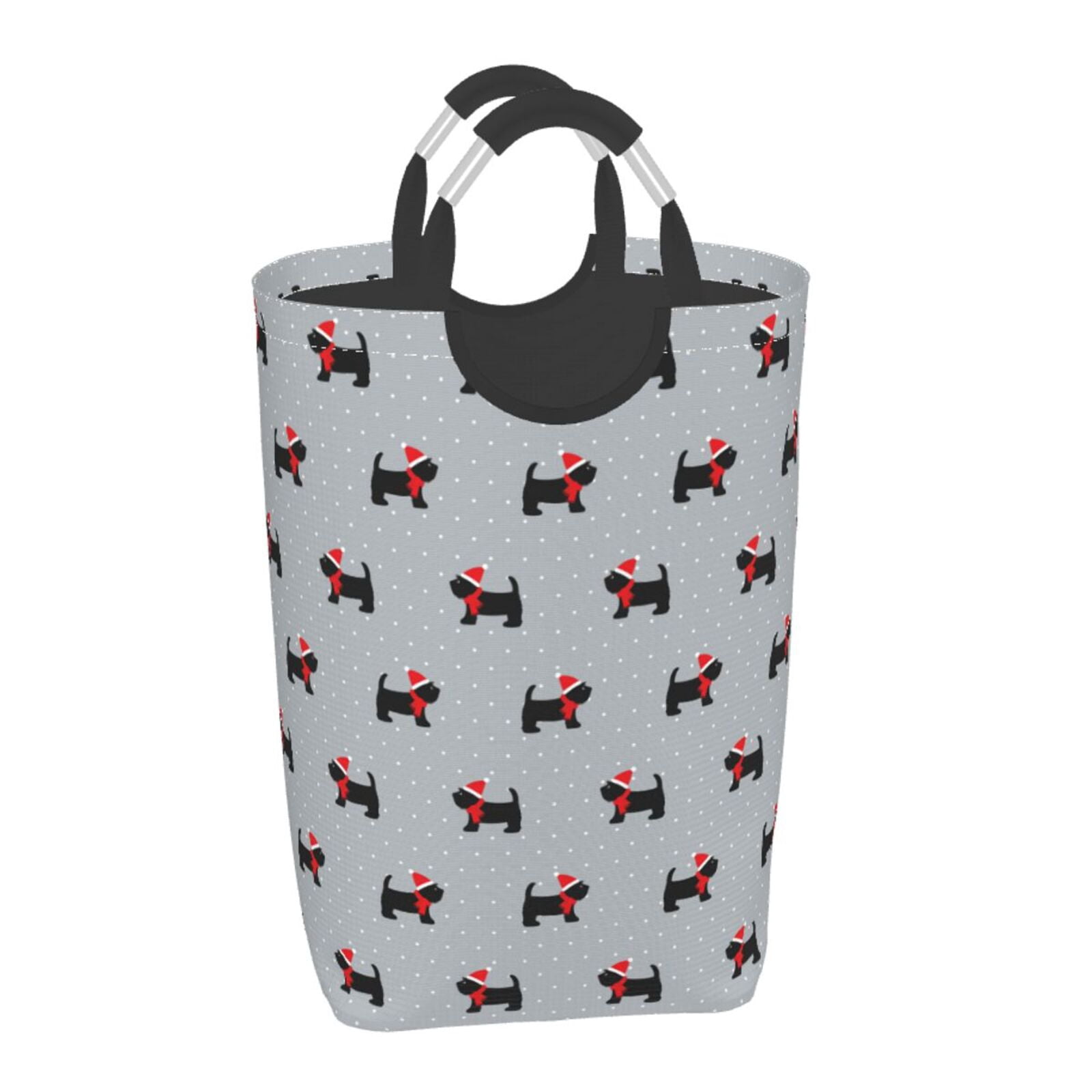 Disketp Polka Dot Christmas Dog Square Laundry Bag Large Collapsible ...