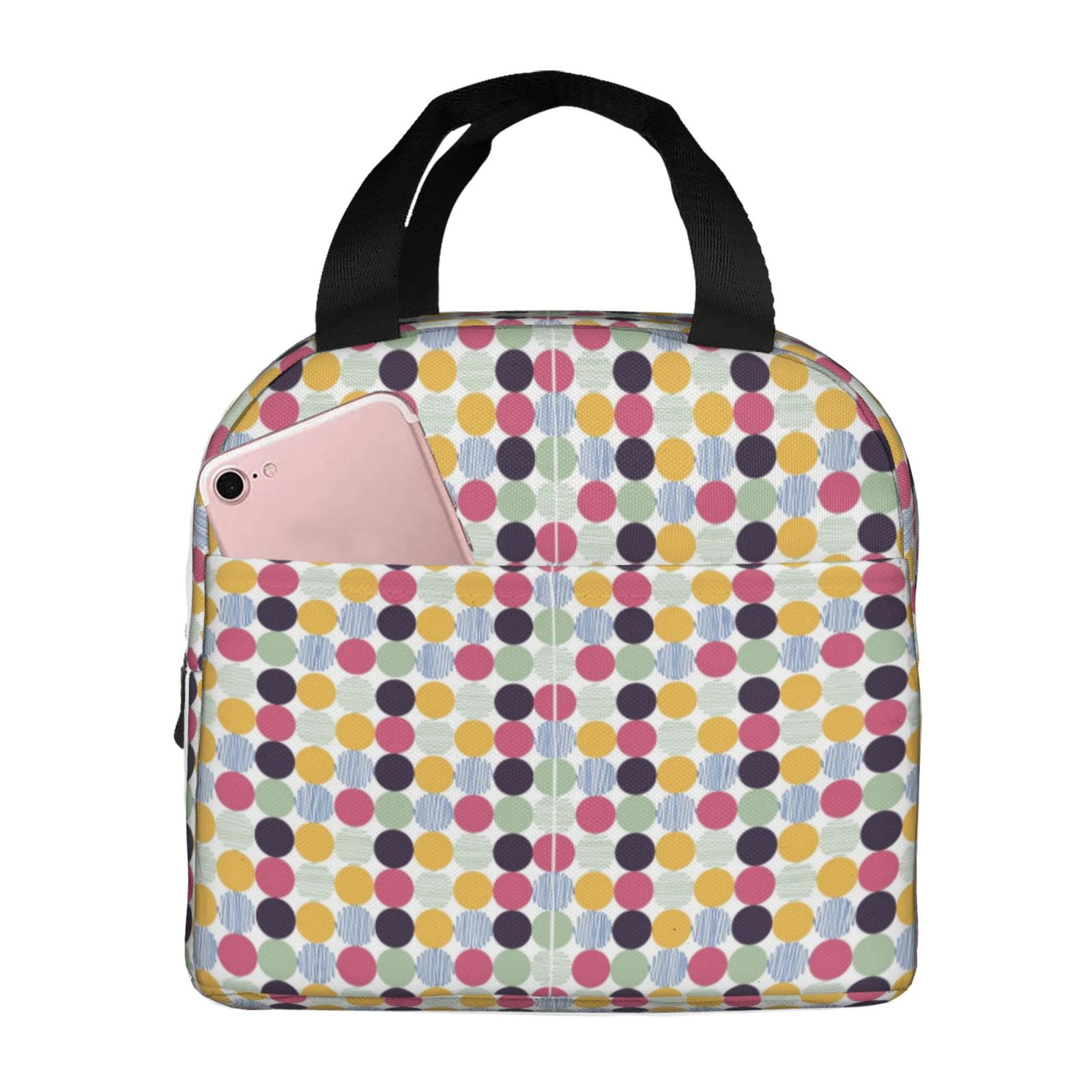Disketp Polka Dot Lunch Bag for Women Men, Leakproof Thermal Cooler ...