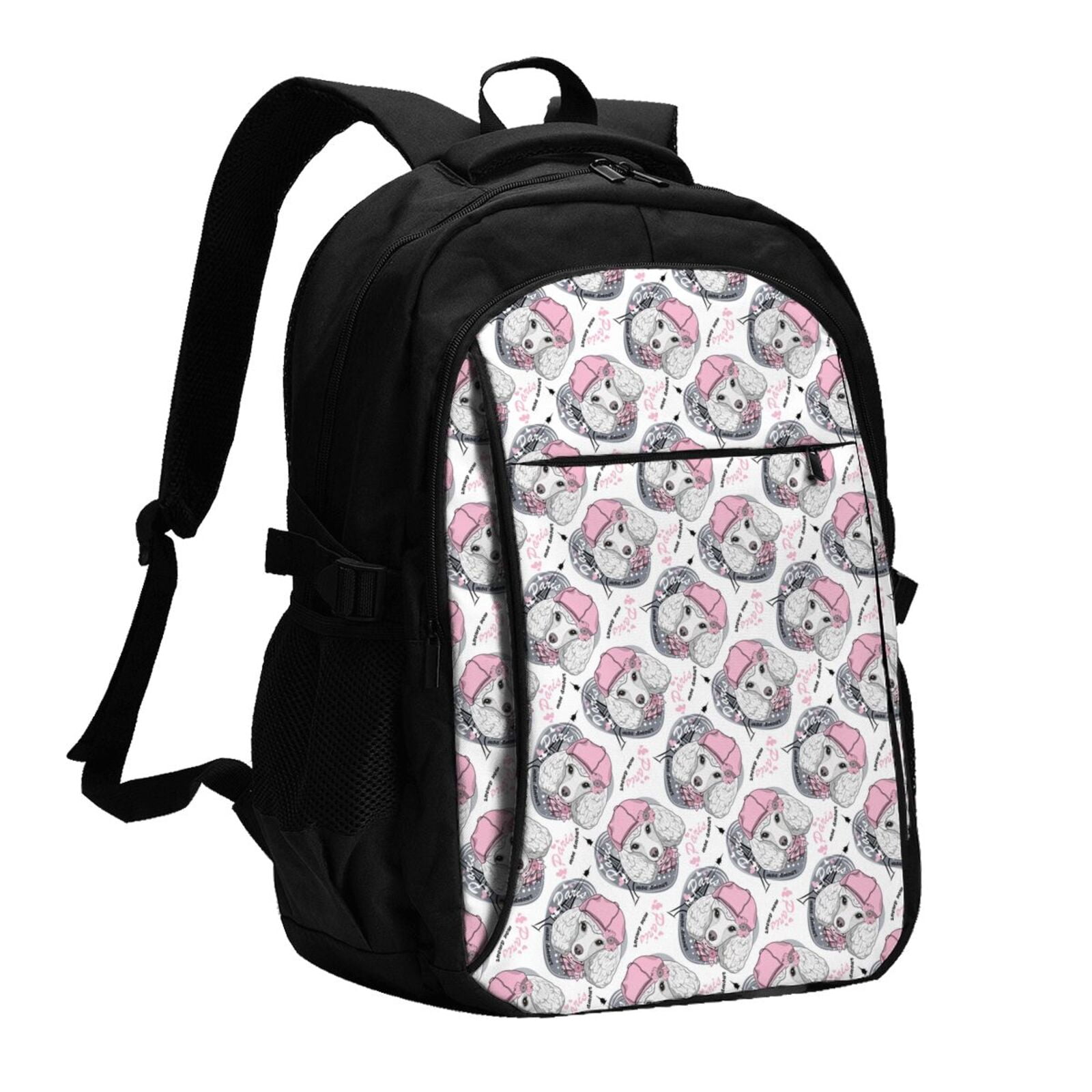 Disketp Poodle Dog Travel Laptop Backpack, Laptops Backpack with USB ...