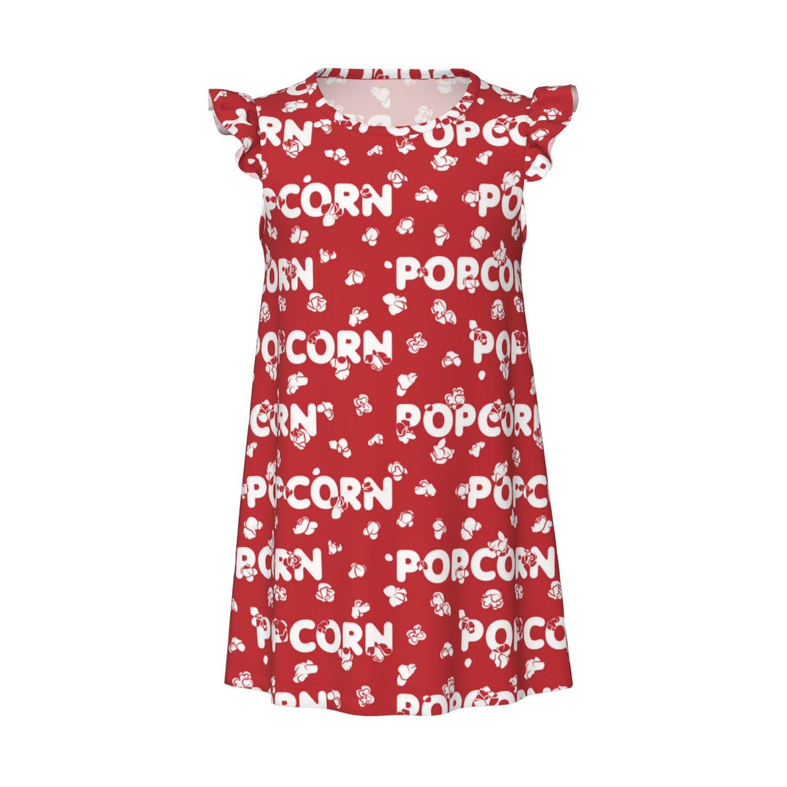 Disketp Popcorn2 Print Girls Nightgowns 3-10 Years Flutter Short Sleeves Nightdress Pajamas for ...