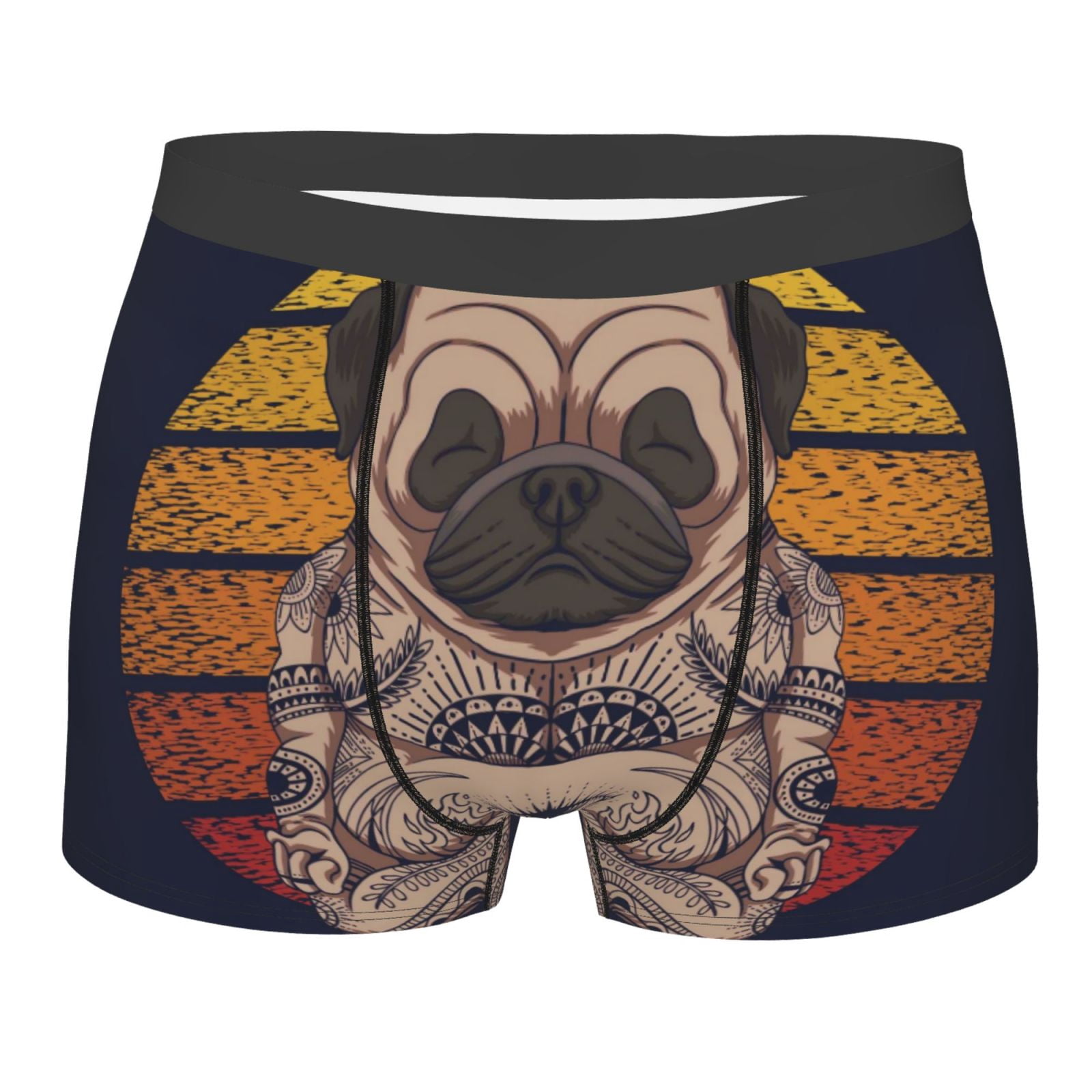 Disketp Pug Dog Yoga Men'S Boxer Briefs,Soft And Breathable Cotton ...
