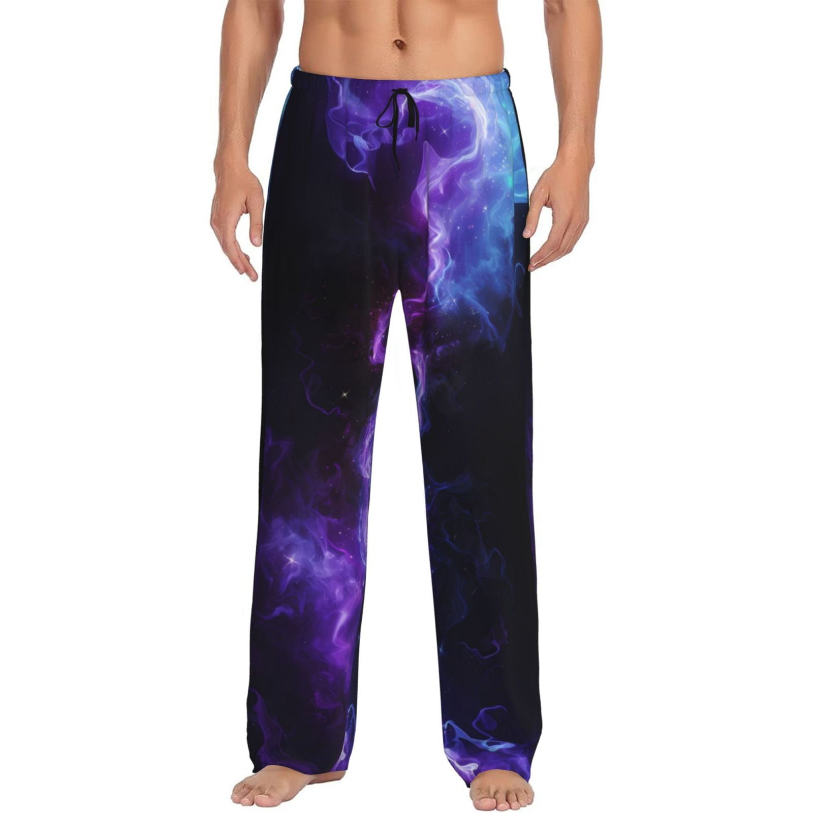 Disketp Purple And Blue Nebula Men's Pajama Pants - Ultra Soft Fleece ...