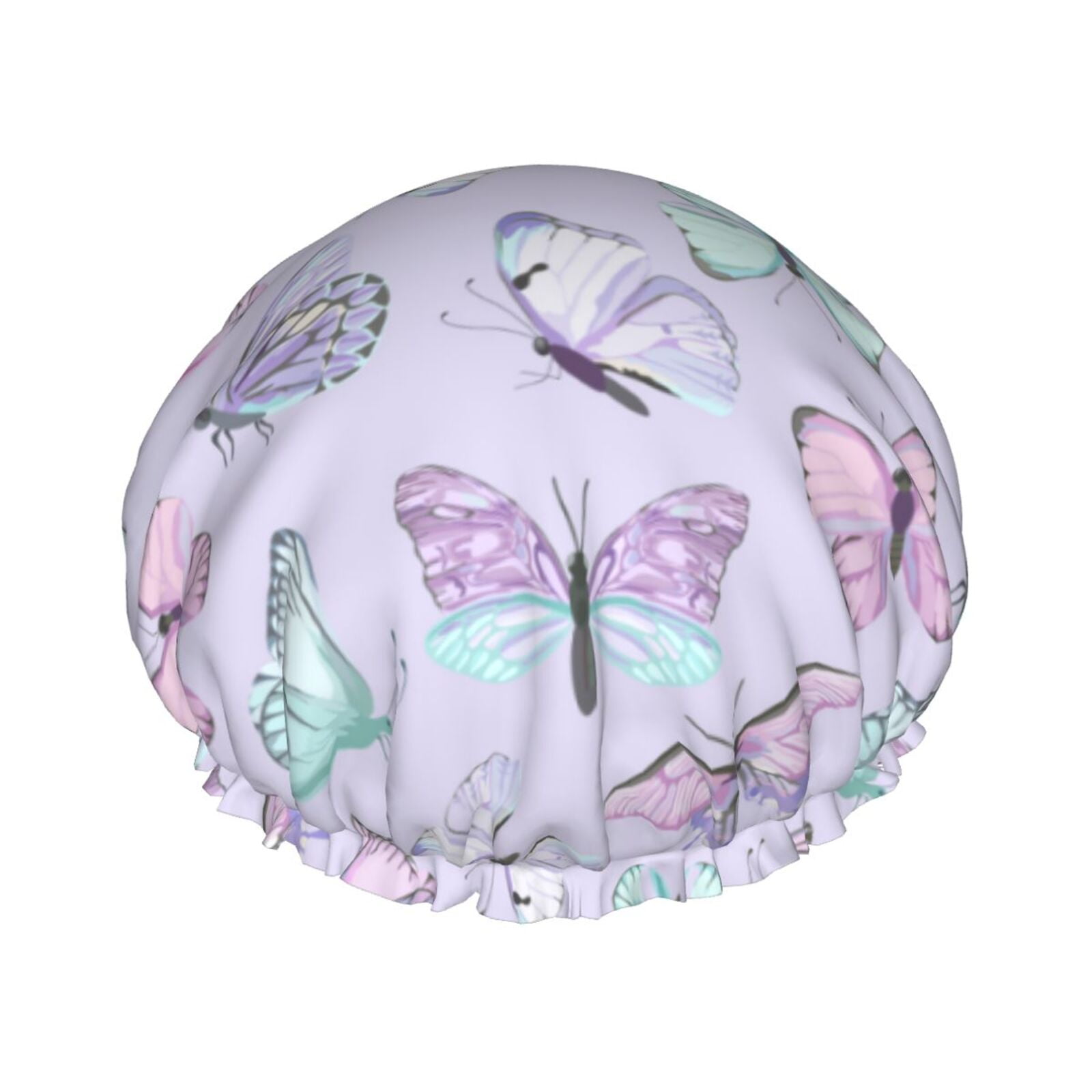 Disketp Purple Butterfly Shower Caps,Reusable Shower Cap For Women ...