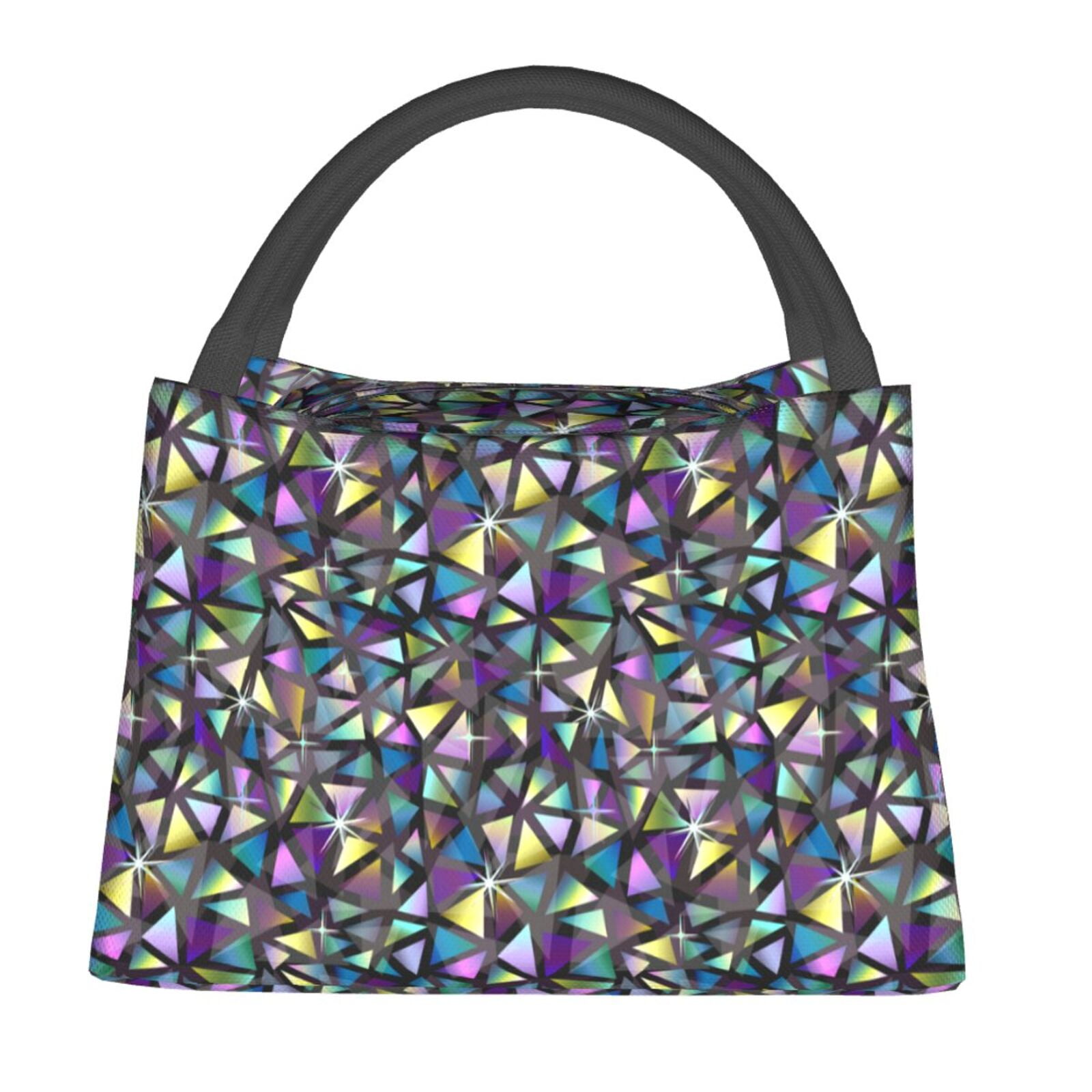 Disketp Purple-Gold Triangles Insulated Bags, Insulated Cooler Bag ...