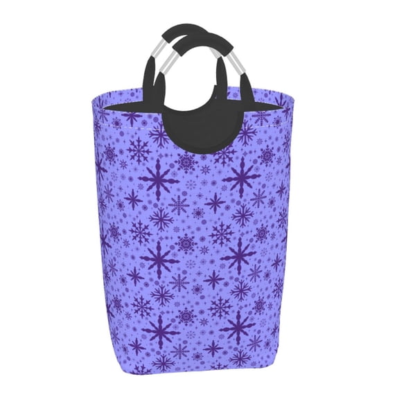 Disketp Purple Snowflake Elegance Square Laundry Bag Large Collapsible ...
