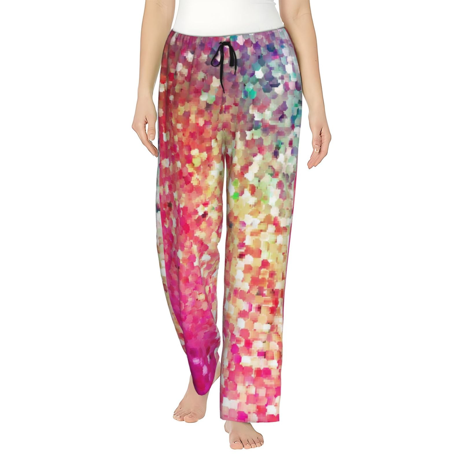 Disketp Purple Sparkling Print Women'S Comfy Pajama Pants Casual ...
