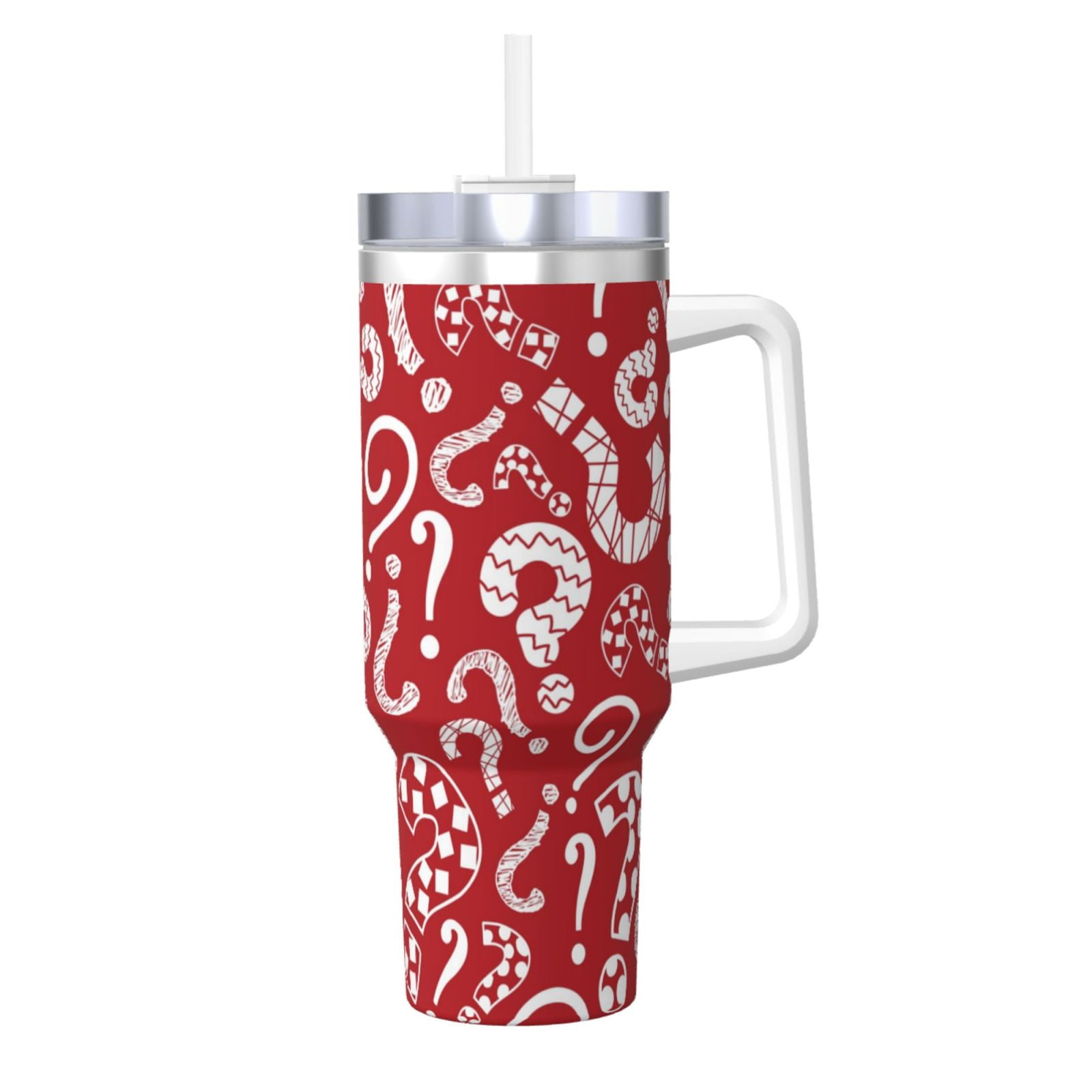 Disketp Question Marks1 for 40 OZ Stainless Steel with Handle Lid Straw ...