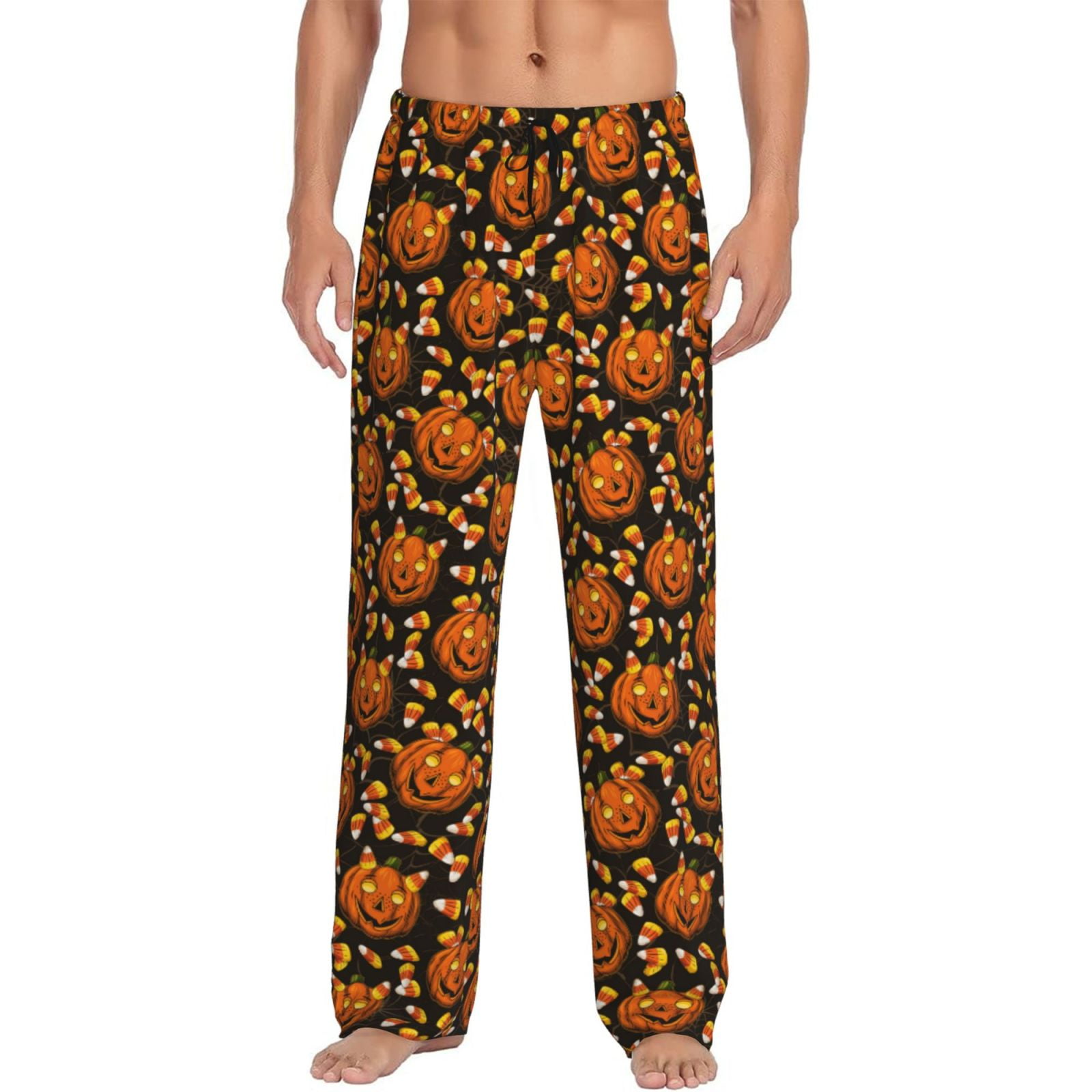 Disketp Quirky Corn Pumpkin Men's Pajama Pants - Ultra Soft Fleece ...