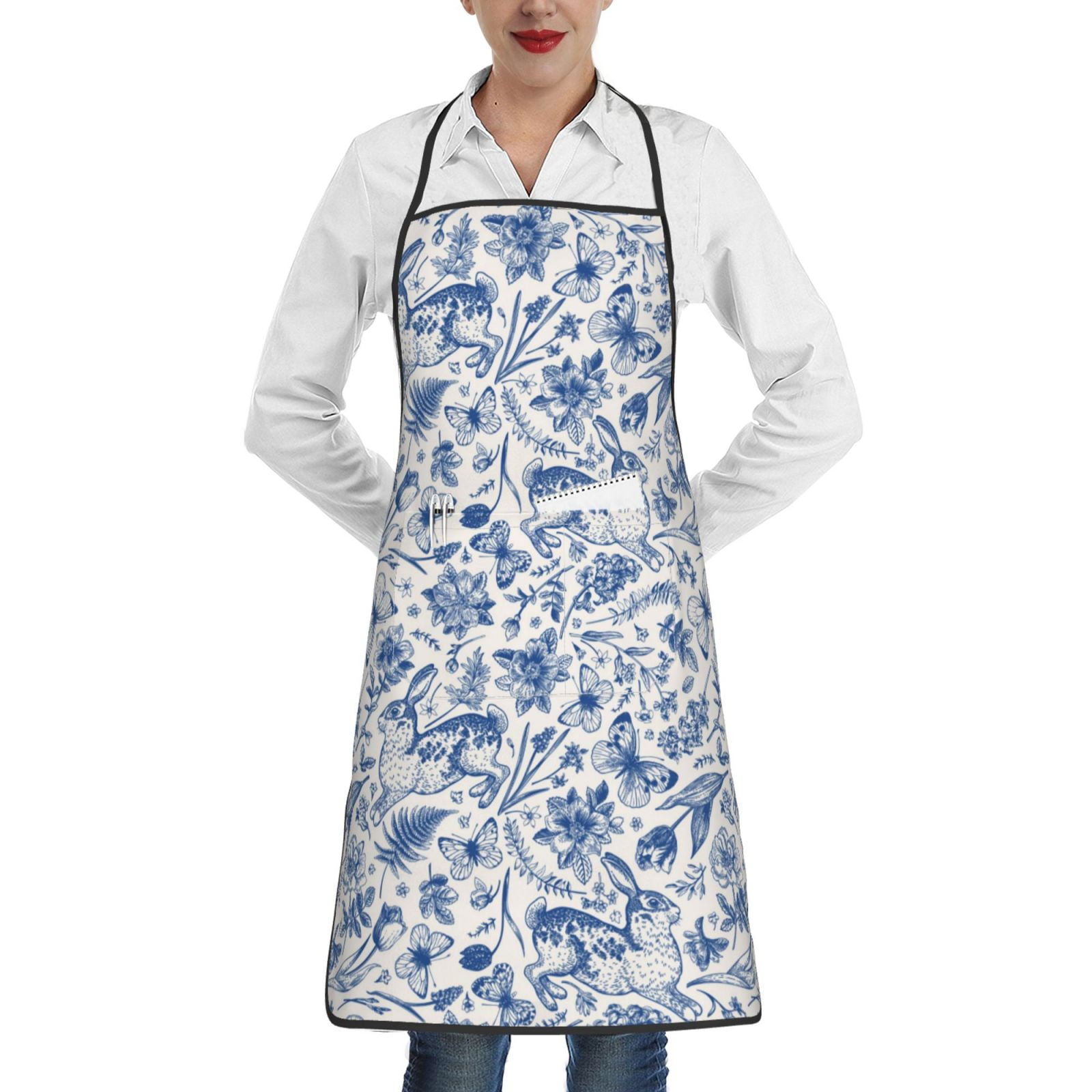 Disketp Rabbit And Butterfly Kitchen Apron with adjustable Aprons for ...