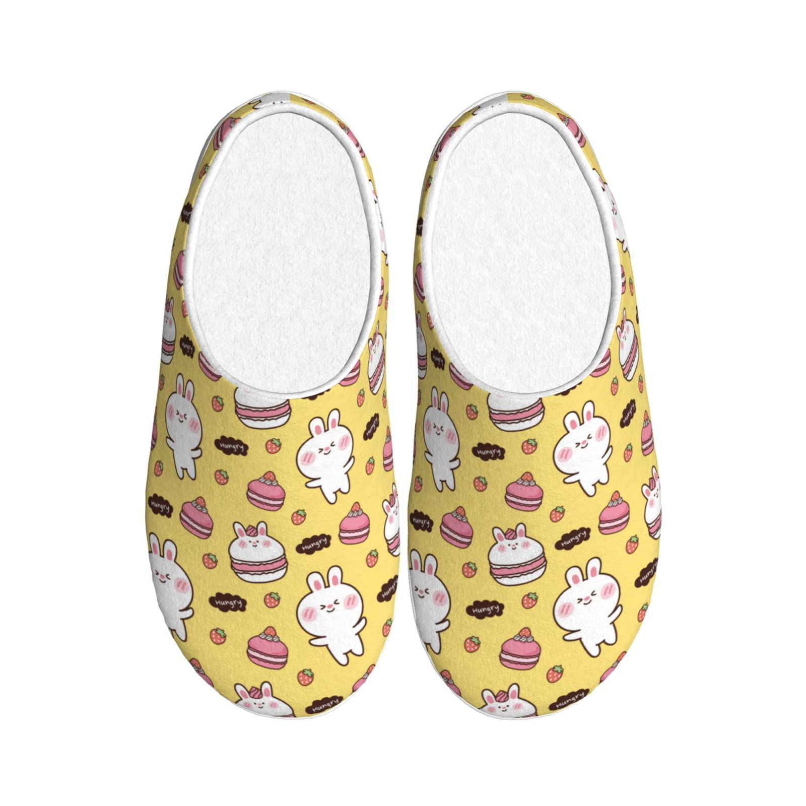 Disketp Rabbit Hunger Women's Men's Slippers Plush Slip-On House ...
