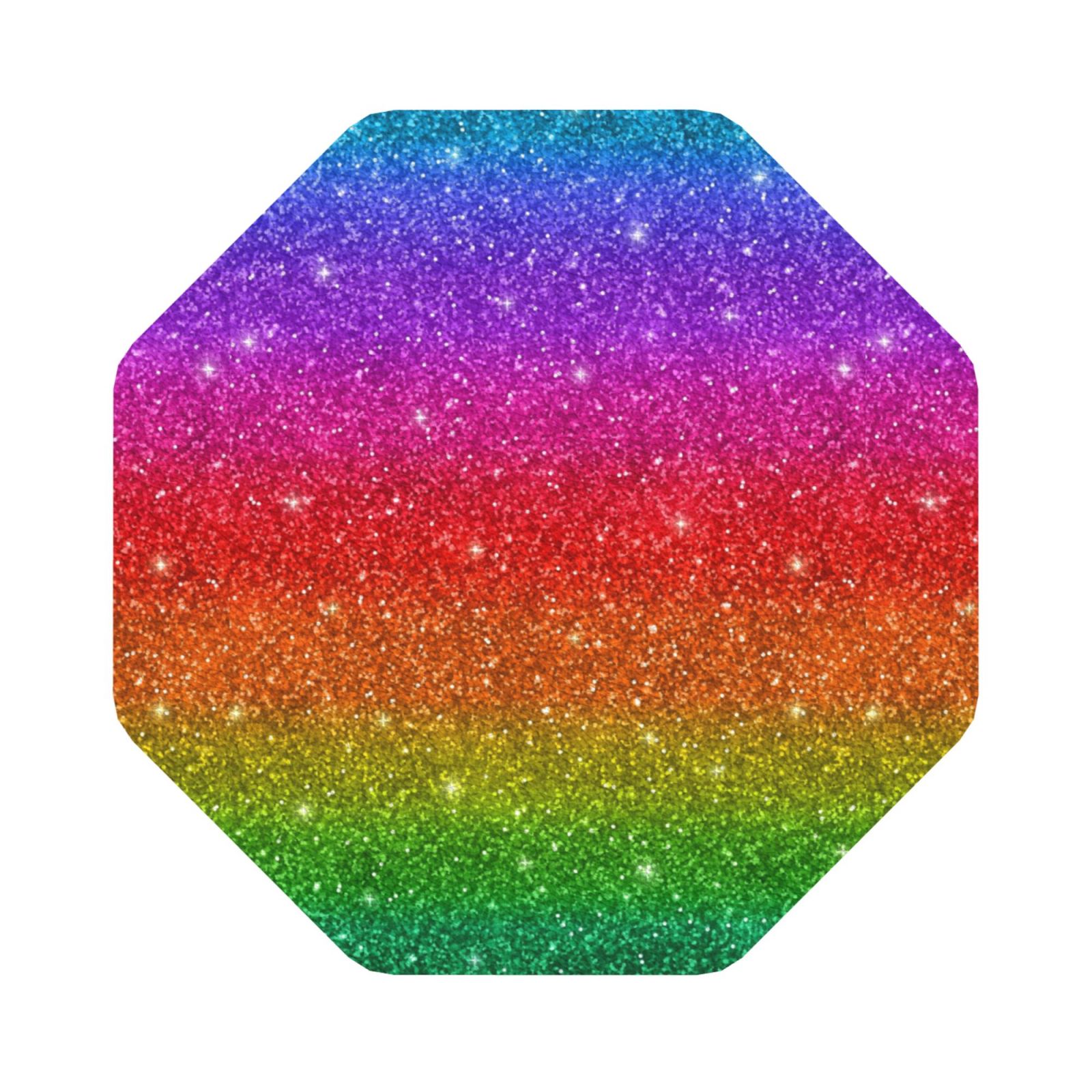 Disketp Rainbow Glitter Funny Coasters,6 Pcs Leather Coasters With ...