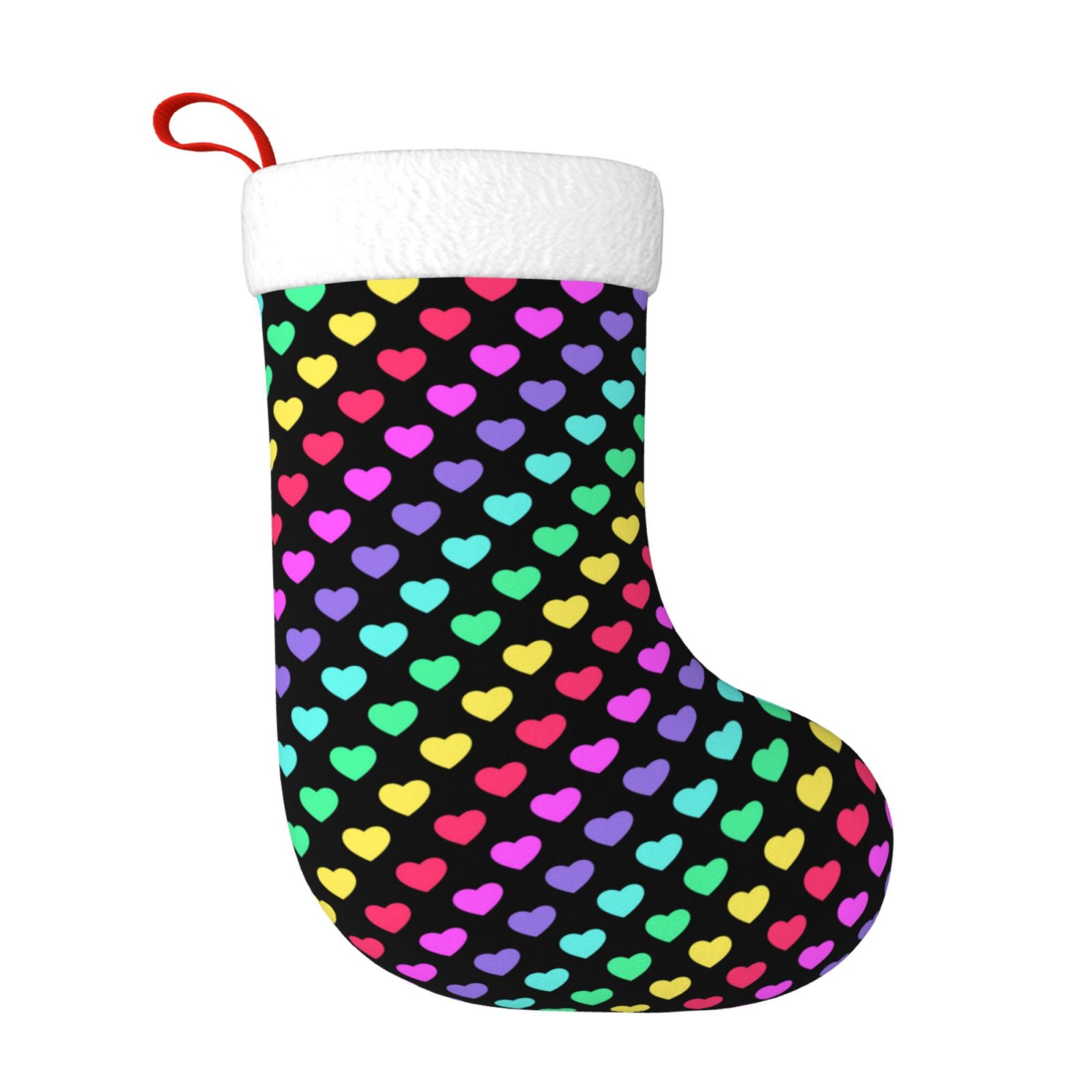 Disketp Rainbow Hearts Christmas Stockings, Xmas Stocking for Family ...