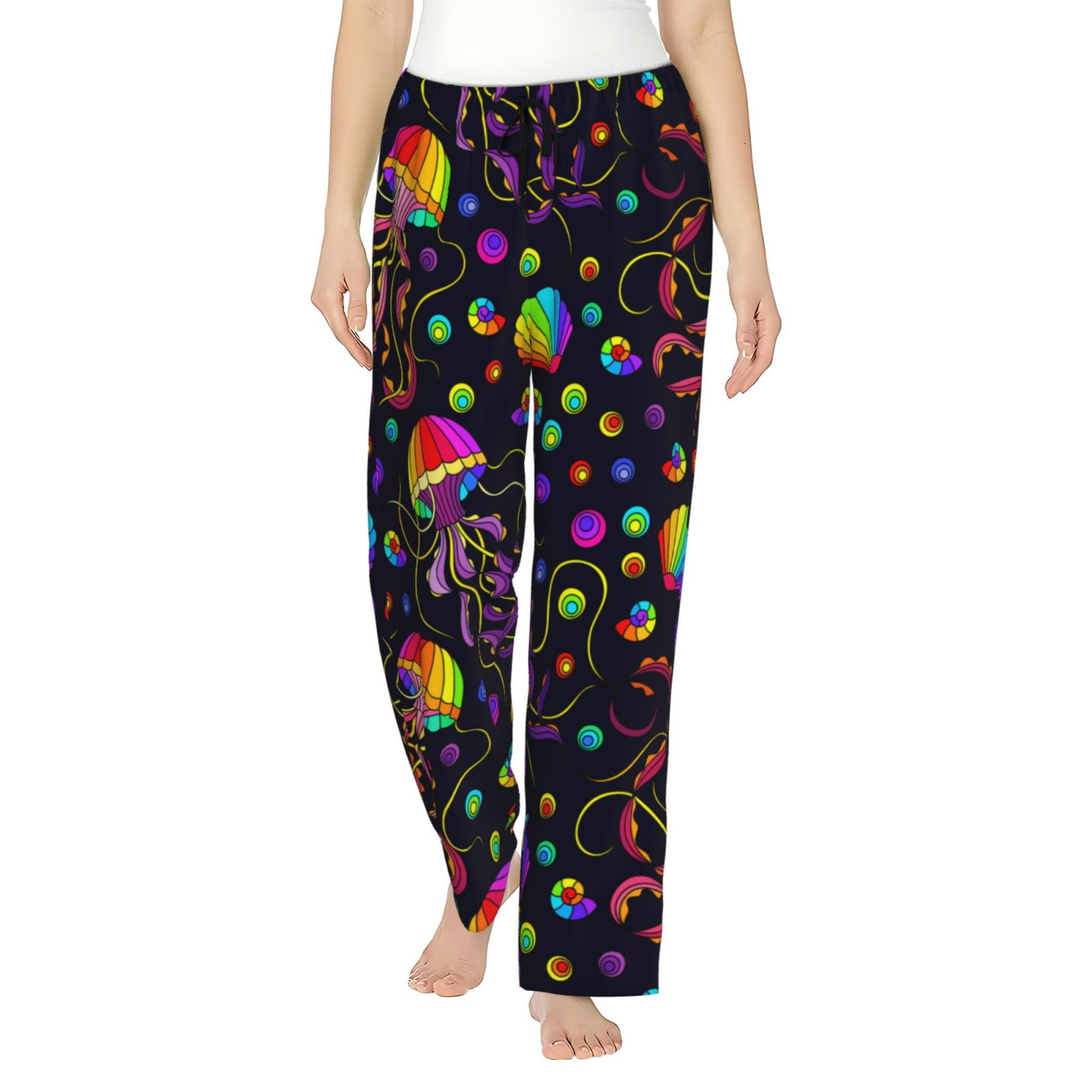 Disketp Rainbow Jellyfishes Print Women'S Comfy Pajama Pants Casual ...