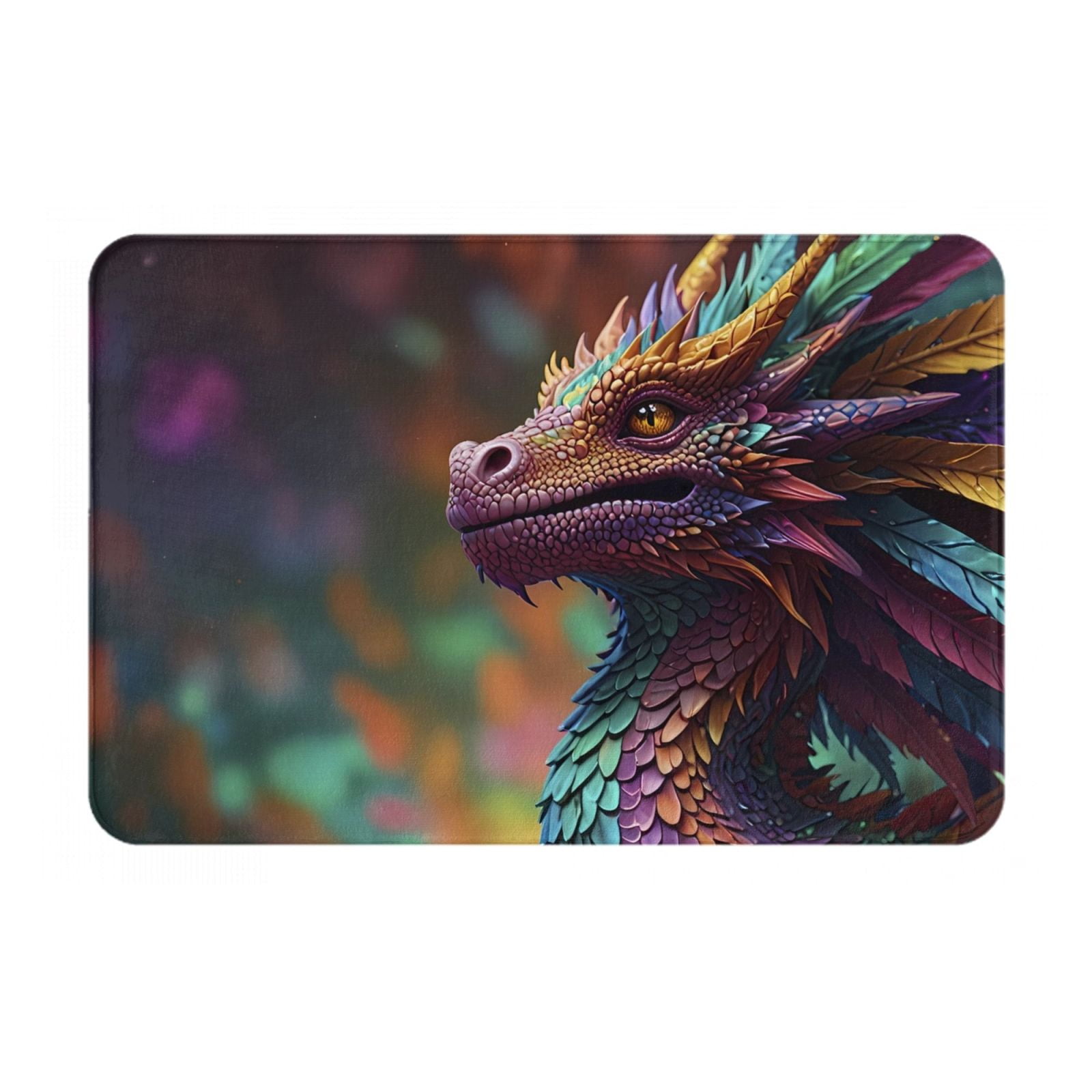 Disketp Rainbow Scales Fantasy Dragon Mat for Front Door Outside ...