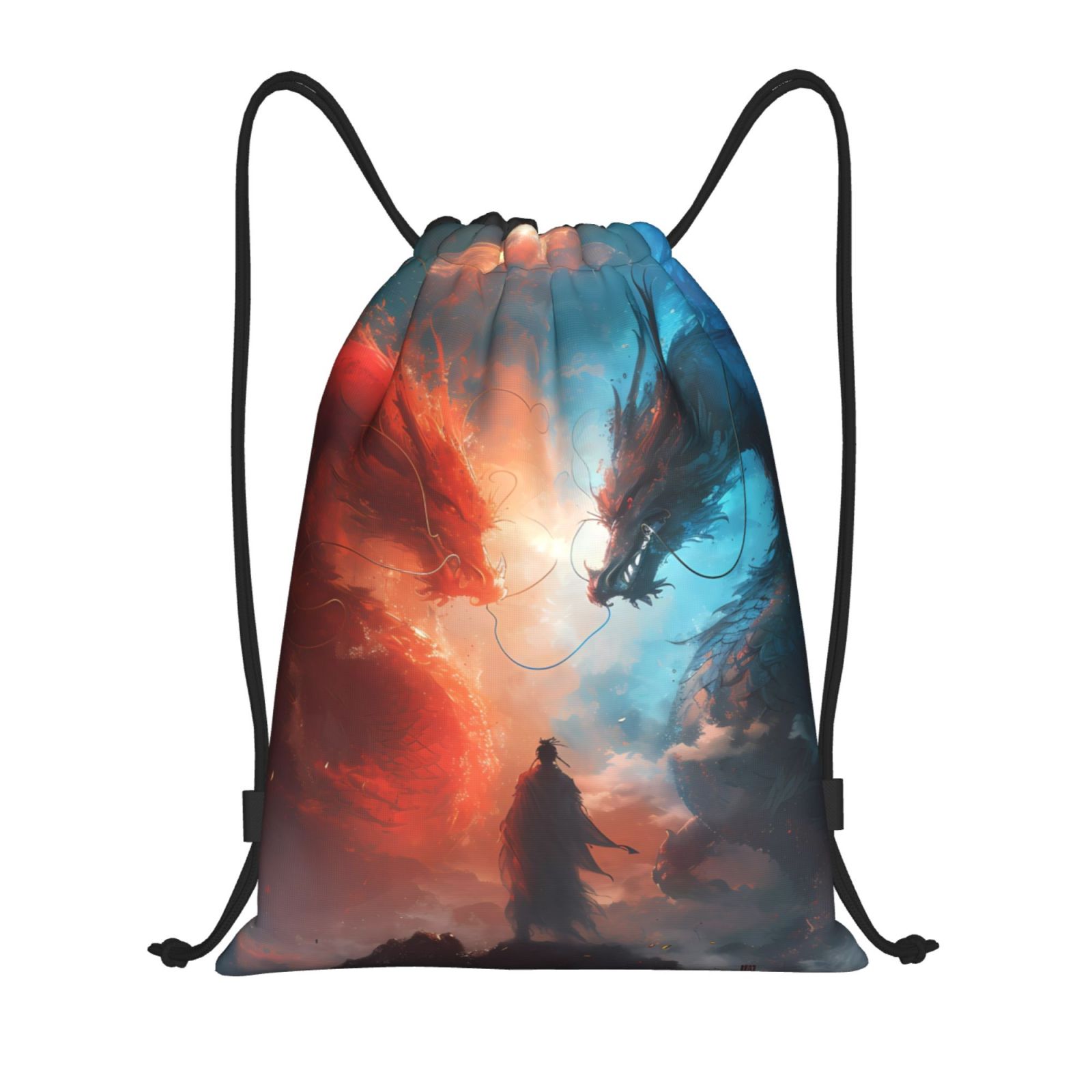 Disketp Red And Blue Sky Dragon Drawstring Backpack Drawstring Gym Bags ...