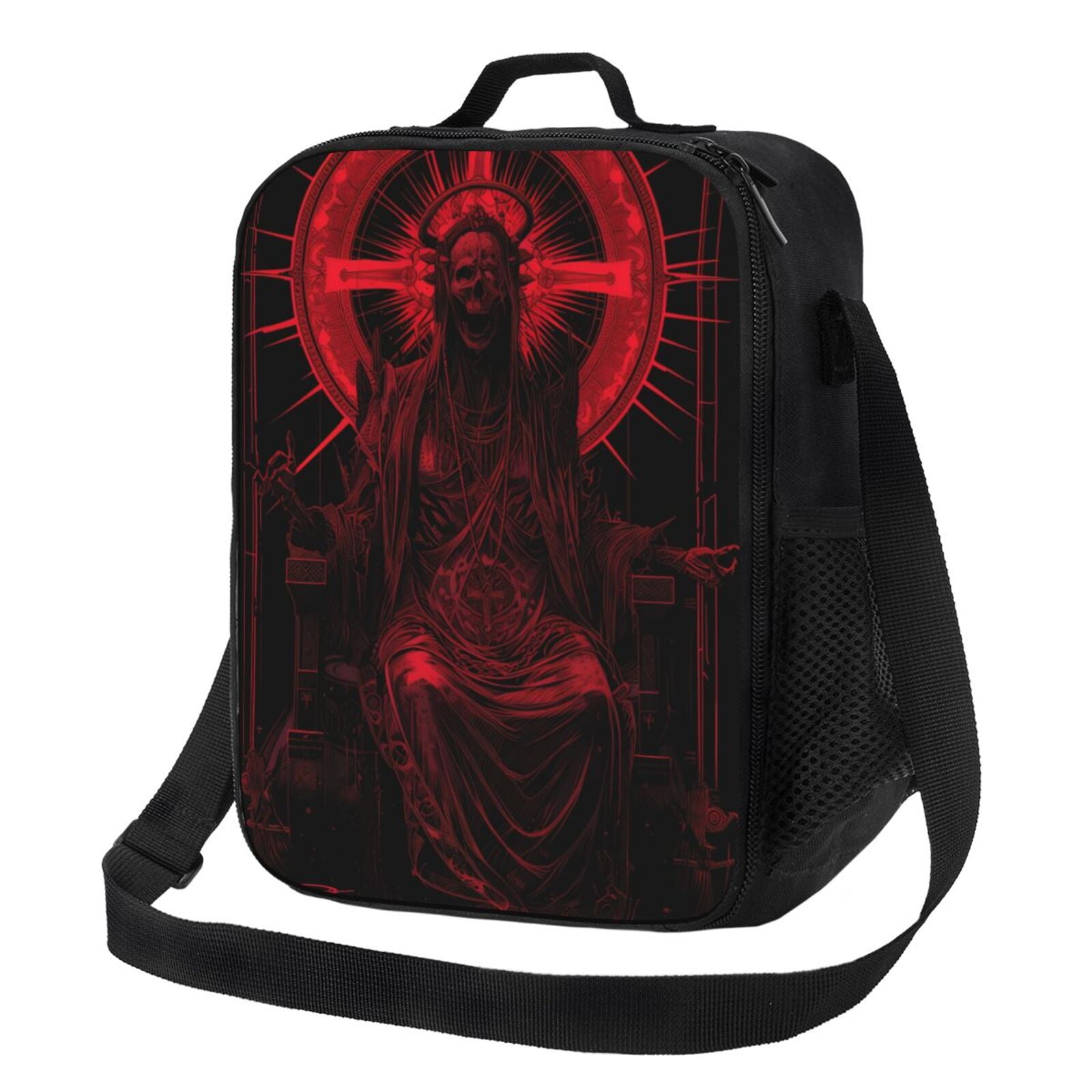 Disketp Red Gothic Skeleton Throne Insulated Lunch Bag Lunch Box ...