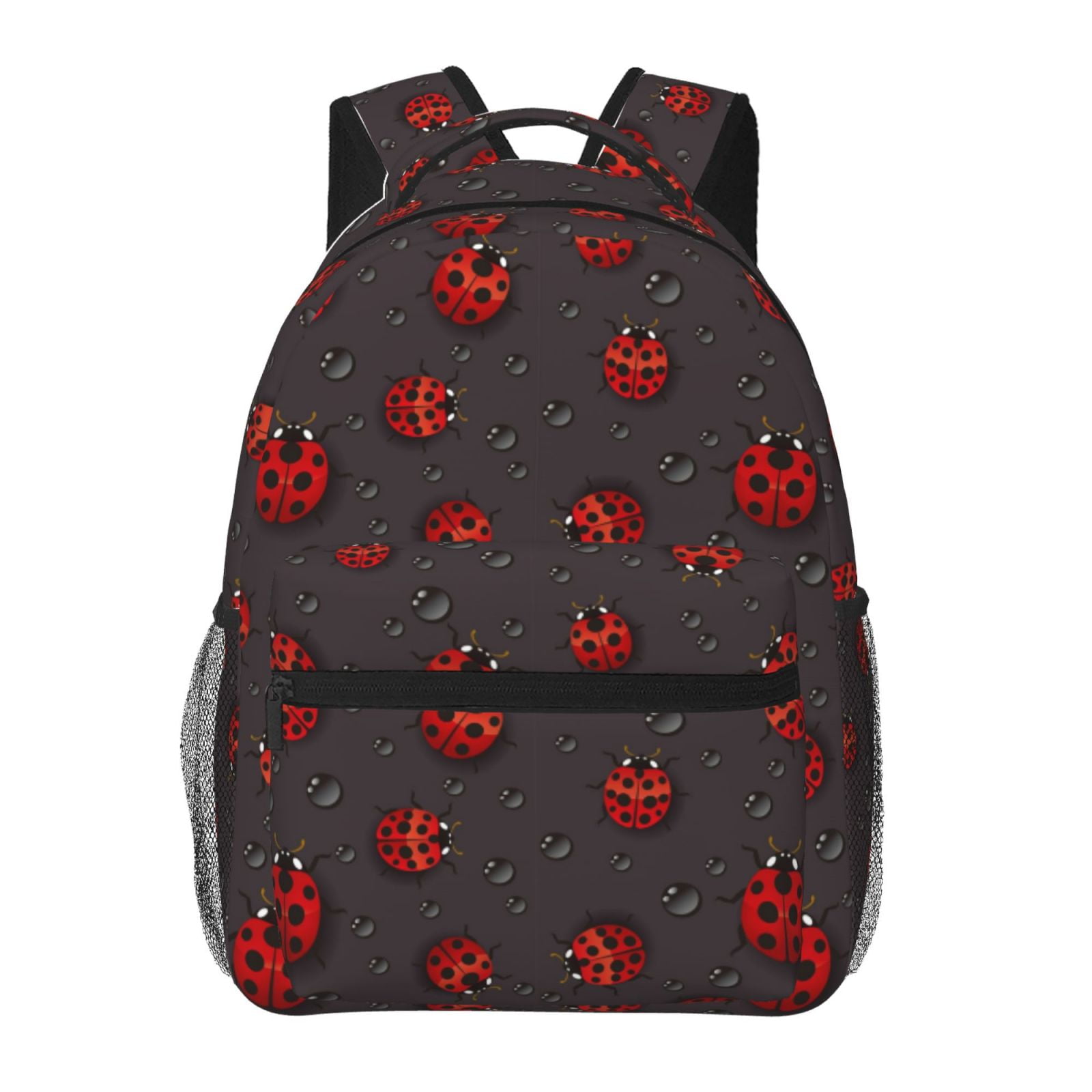 Disketp Red Ladybugs On Dark Background Backpack for Men and Women ...