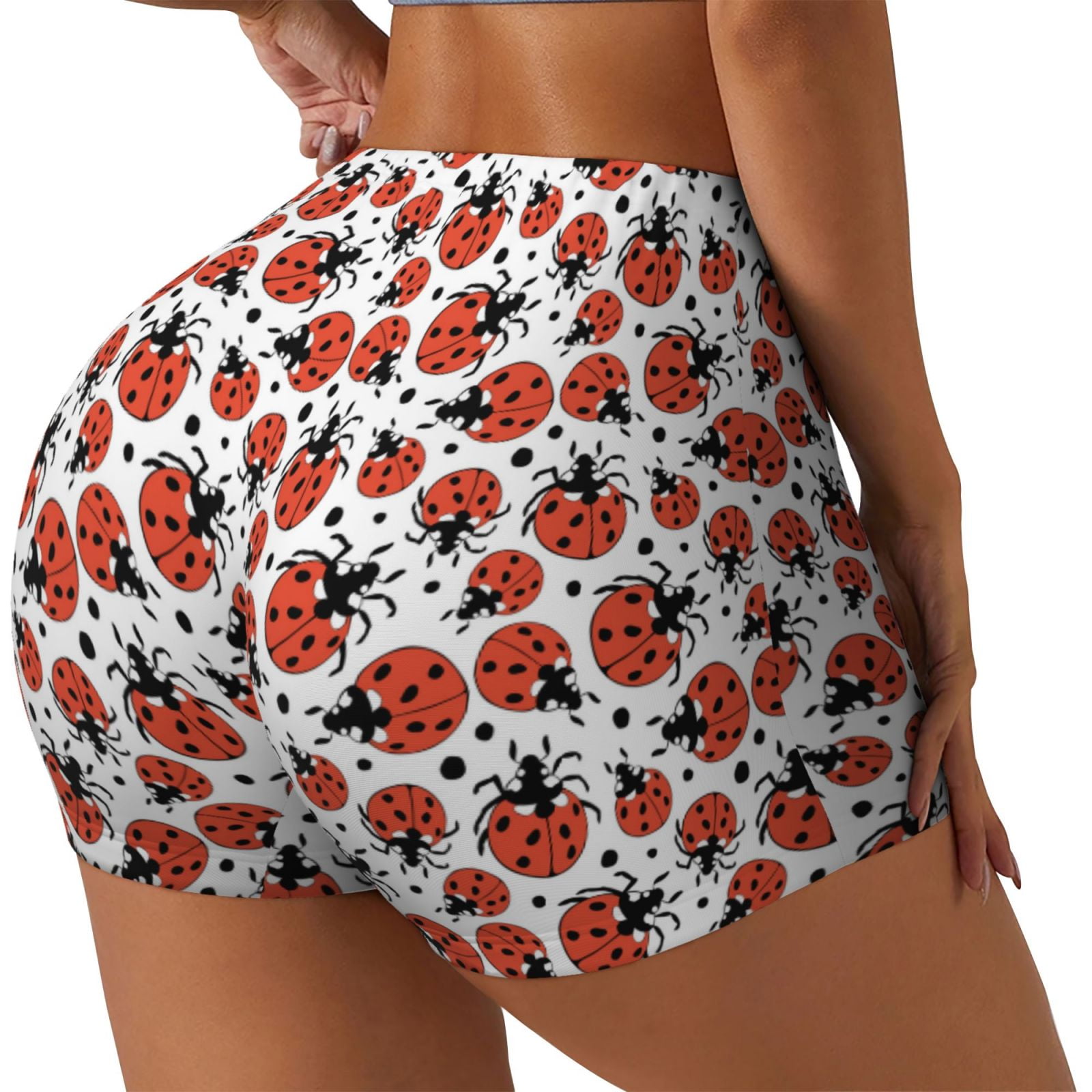 Disketp Red Ladybugs for Scrunch Butt Workout Shorts Women Seamless ...