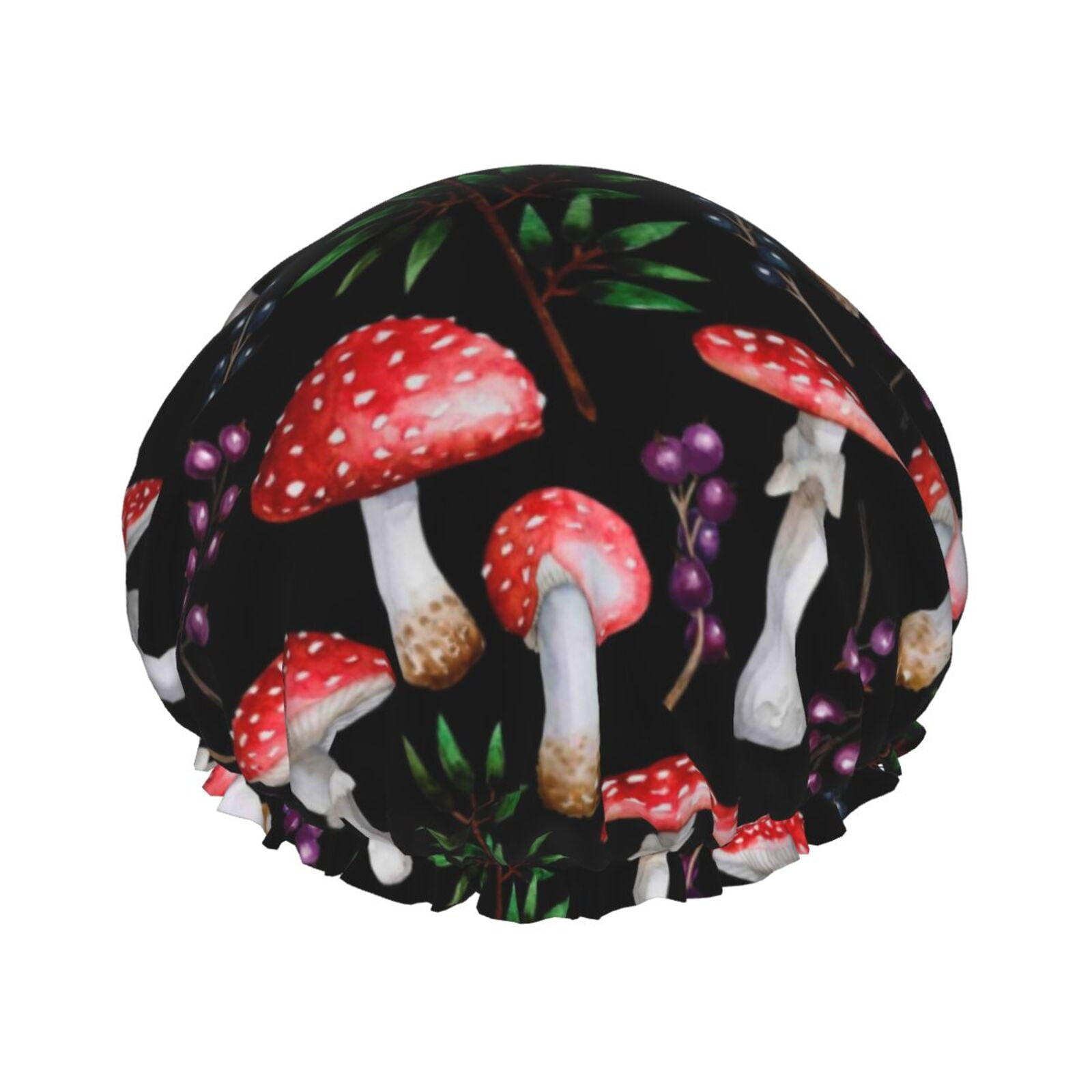 Disketp Red Mushrooms Shower Caps,Reusable Shower Cap For Women, Double ...