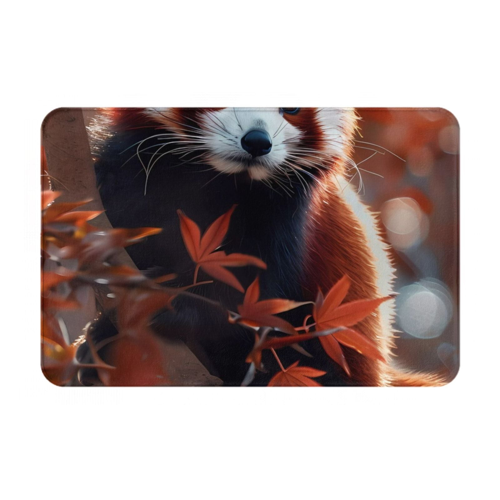 Disketp Red Panda Autumn Branches Mat for Front Door Outside - Doormat ...