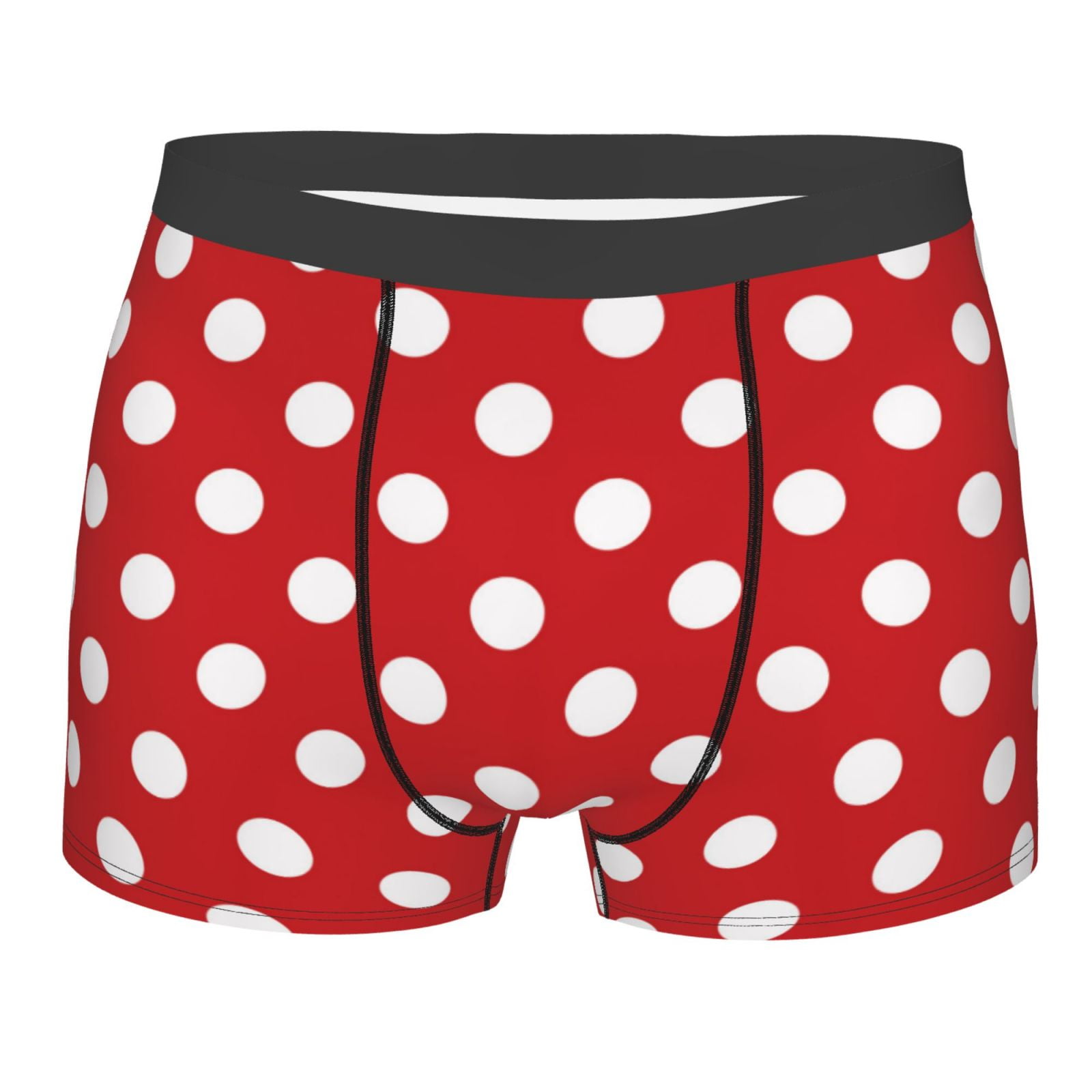 Disketp Red Polka Dot Men'S Boxer Briefs,Soft And Breathable Cotton ...