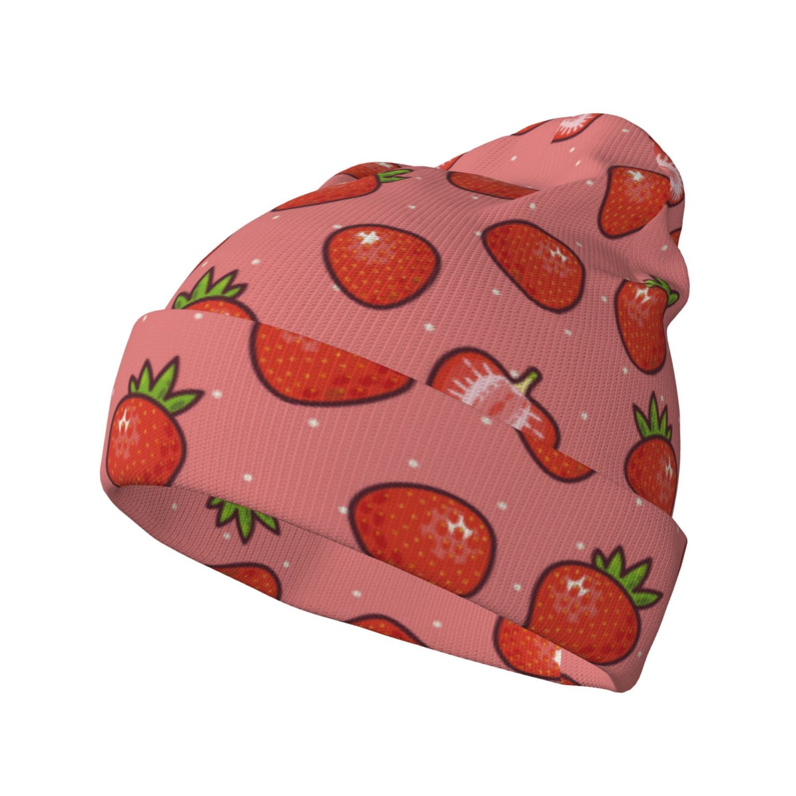 Disketp Red Strawberry Winter Beanie for Men Women Beanie Knit Hat ...