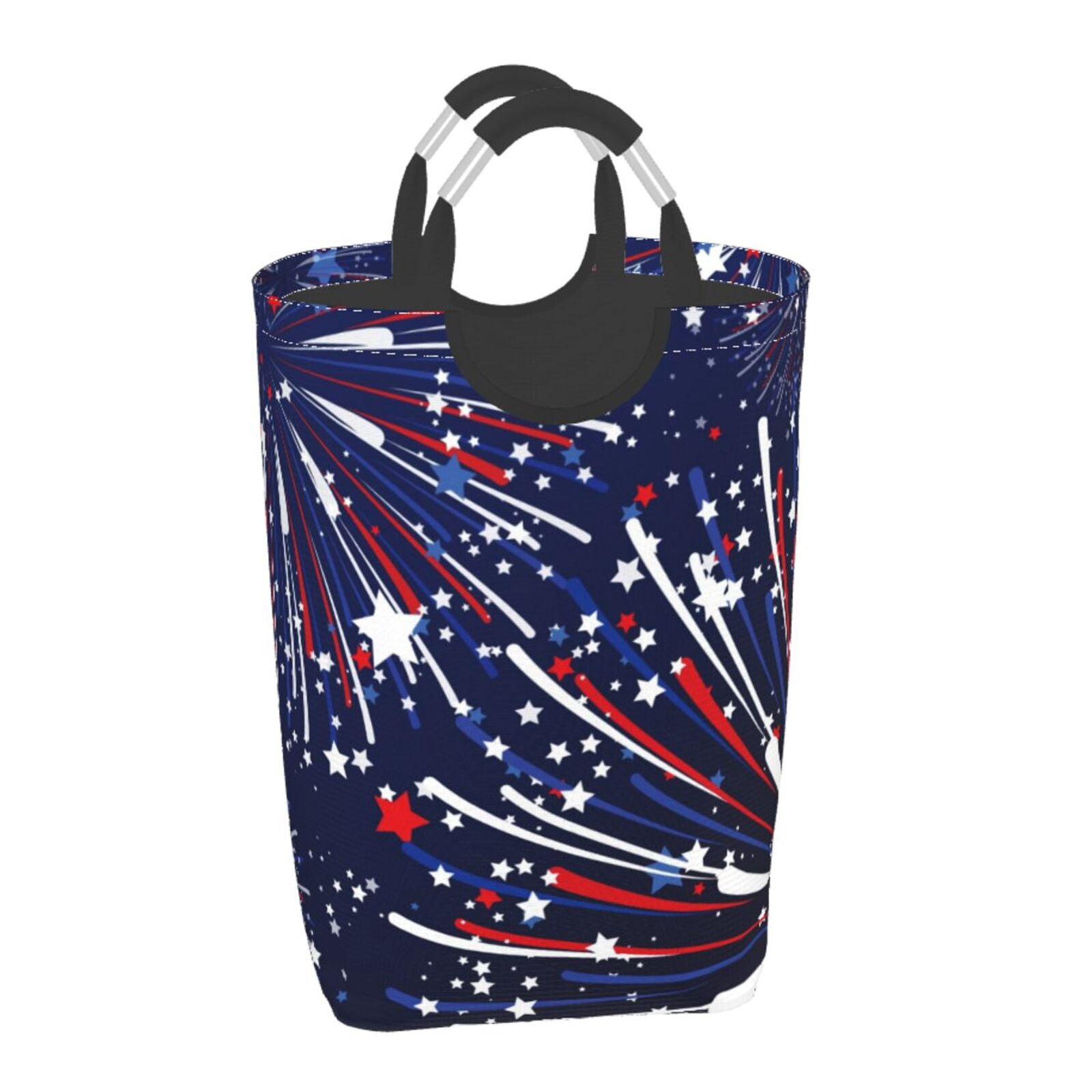 Disketp Red White Blue Fireworks 1 Square Laundry Bag Large Collapsible ...