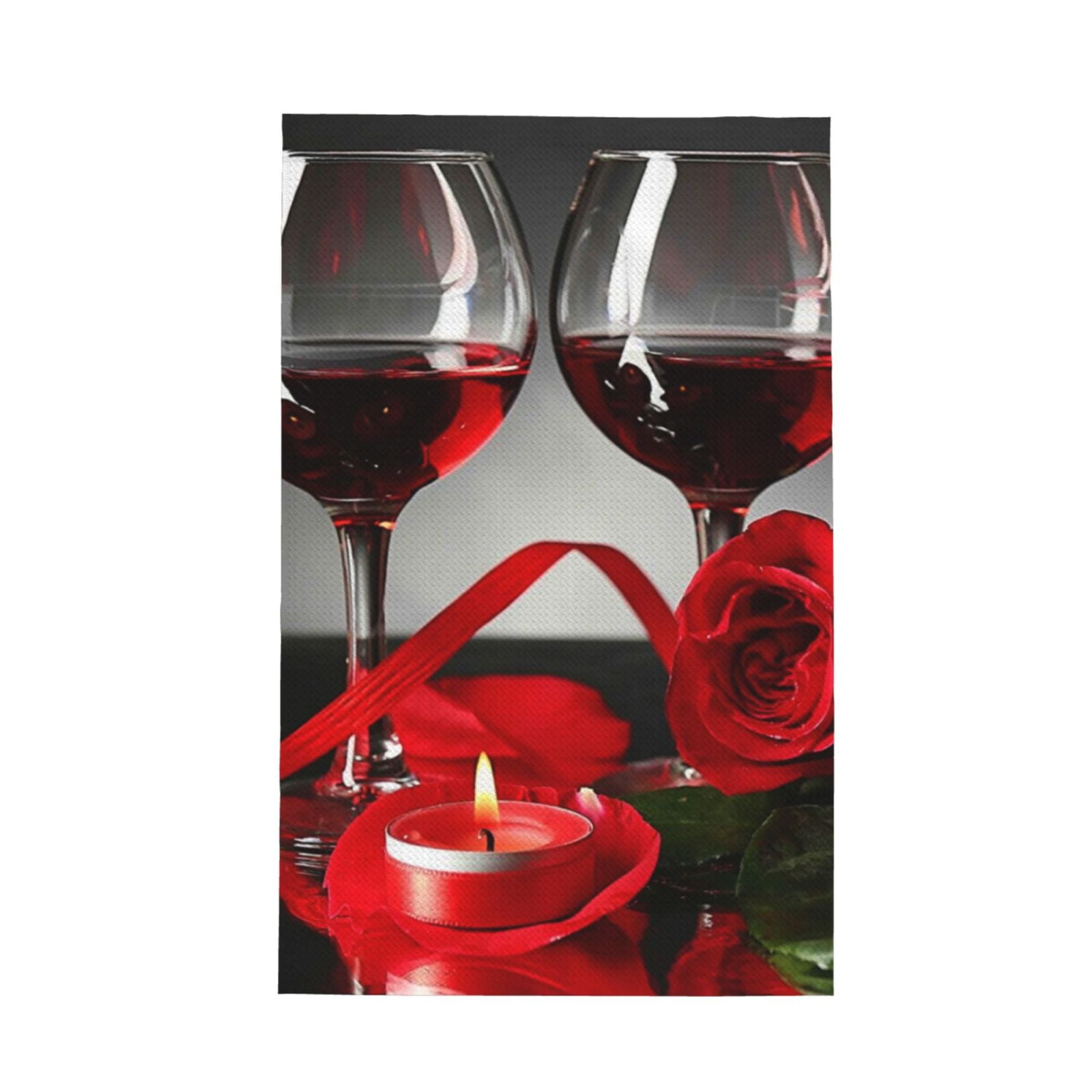 Disketp Red Wine Rose Waffle Weave Kitchen Dish Cloth,Super Absorbent ...