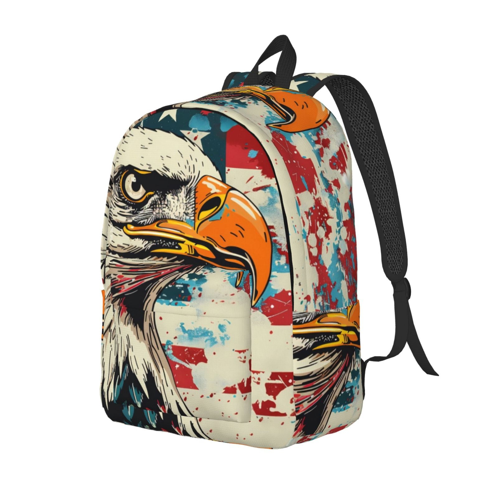 Disketp Retro American Eagle Canvas Backpack Lightweight Travel Daypack ...