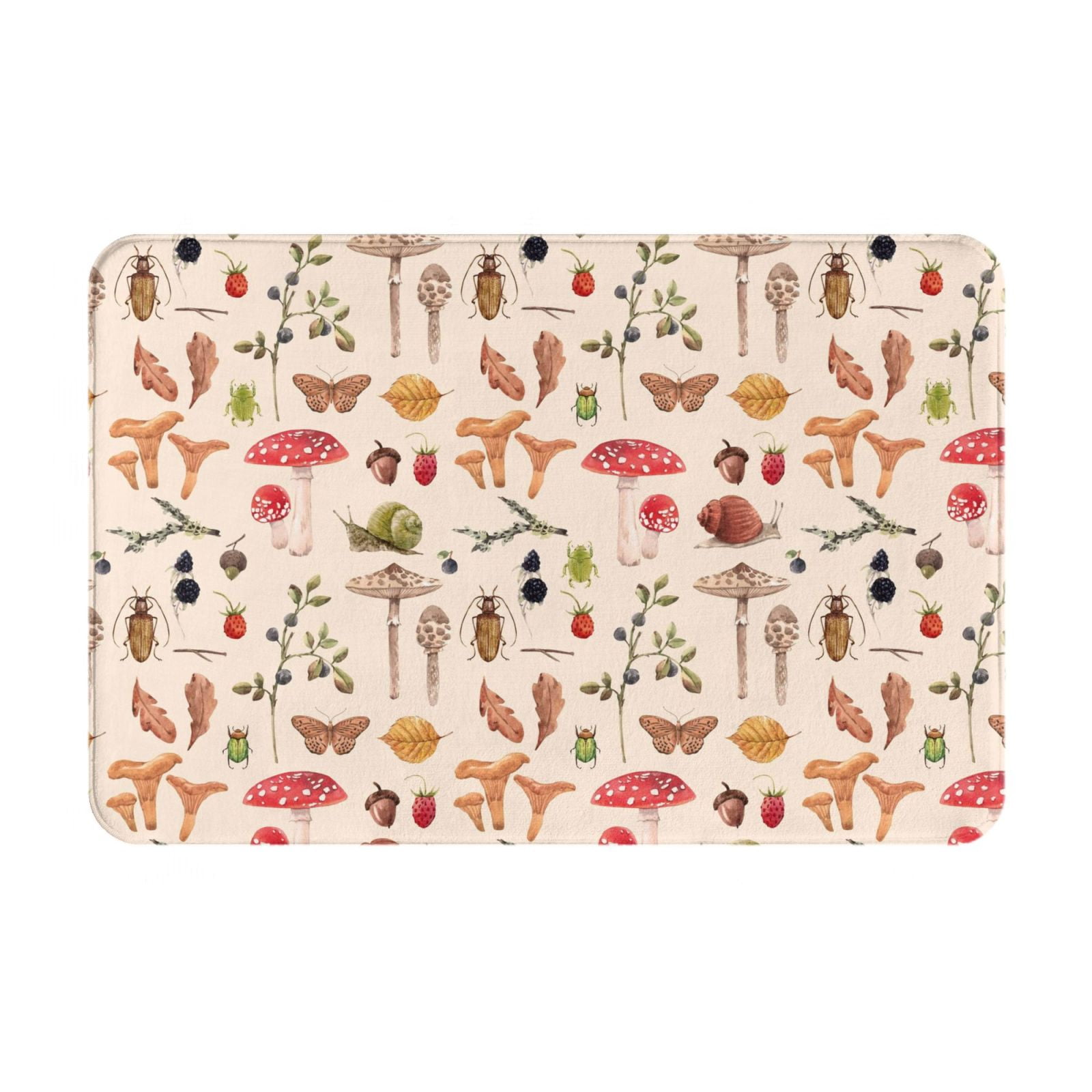 Disketp Retro Autum Mushrooms Mat For Front Door Outside - Doormat ...