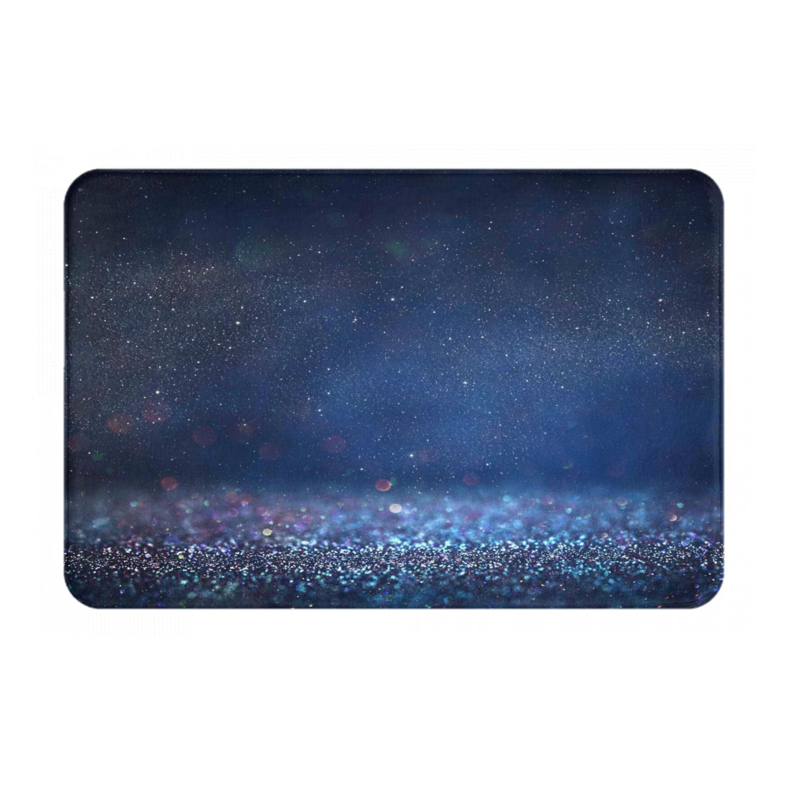 Disketp Retro Blue Glitter Mat For Front Door Outside - Doormat Outdoor ...