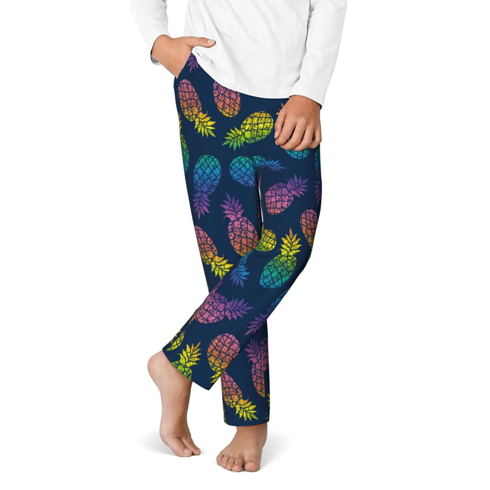Disketp Retro Bright Pineapple for Teenagers' Pajama Pants ,Lounge ...