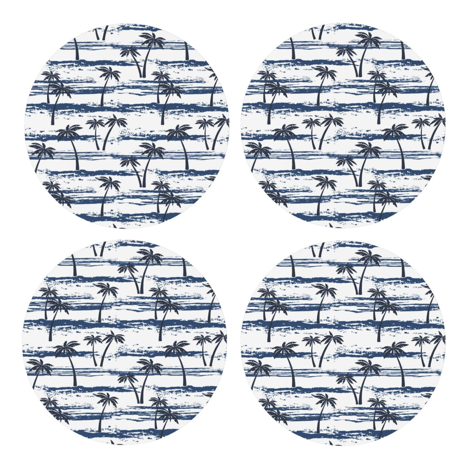 Disketp Retro Coconut Tree MDF Cork Coaster 4 Pcs - Absorbent Beverage ...