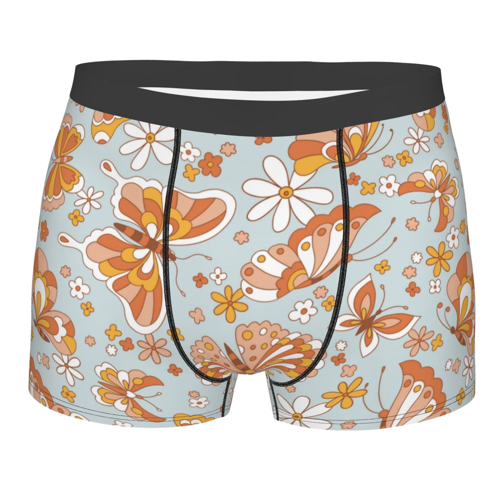 Disketp Retro Floral Butterfly Men'S Boxer Briefs,Soft And Breathable ...