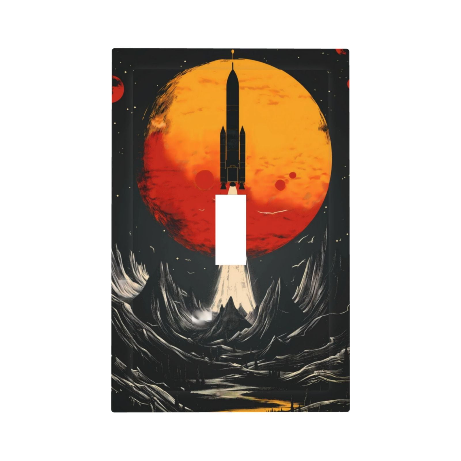 Disketp Retro Space Rocket Launch Decorator Light Switch or Receptacle ...