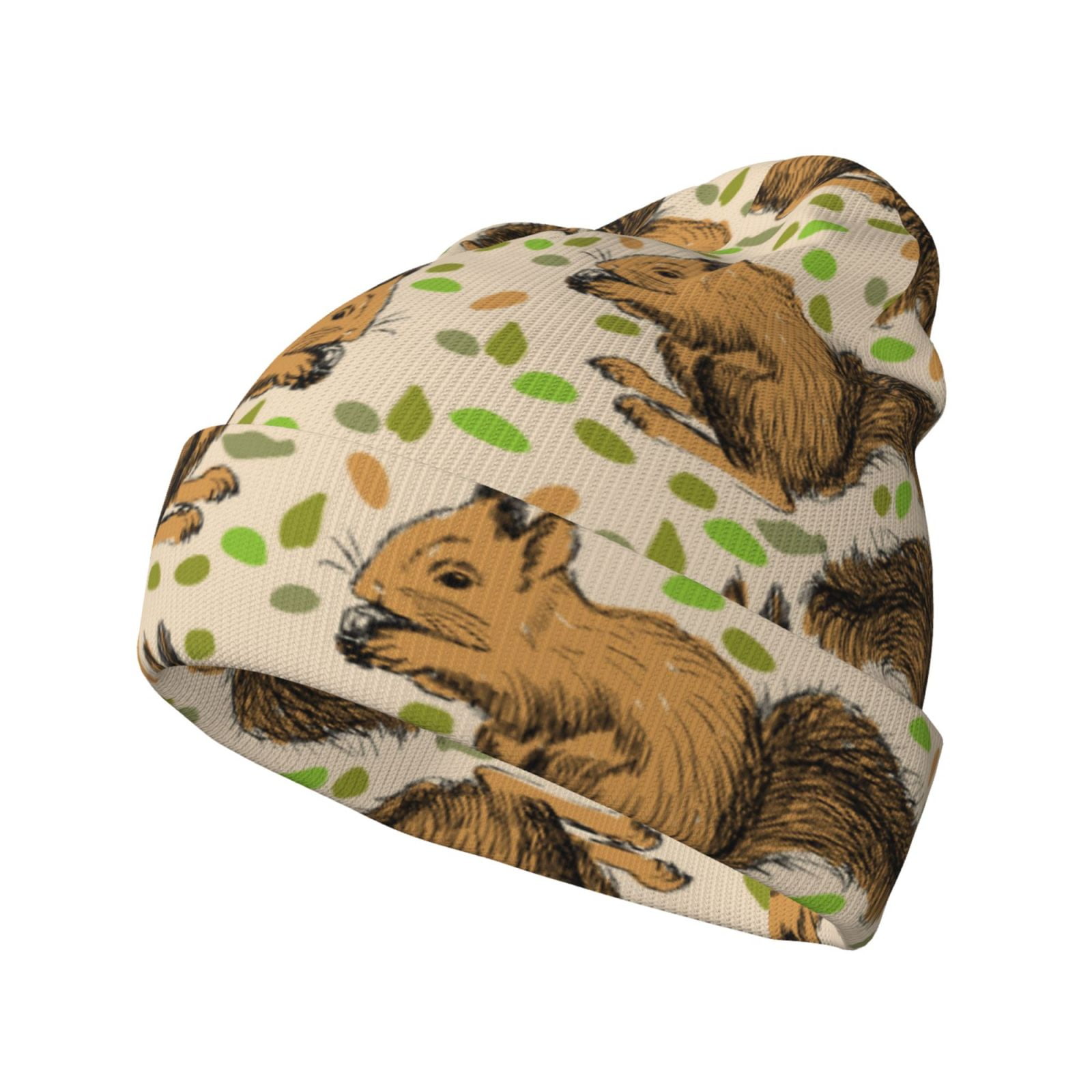 Disketp Retro Squirrel Winter Beanie for Men Women Beanie Knit Hat ...